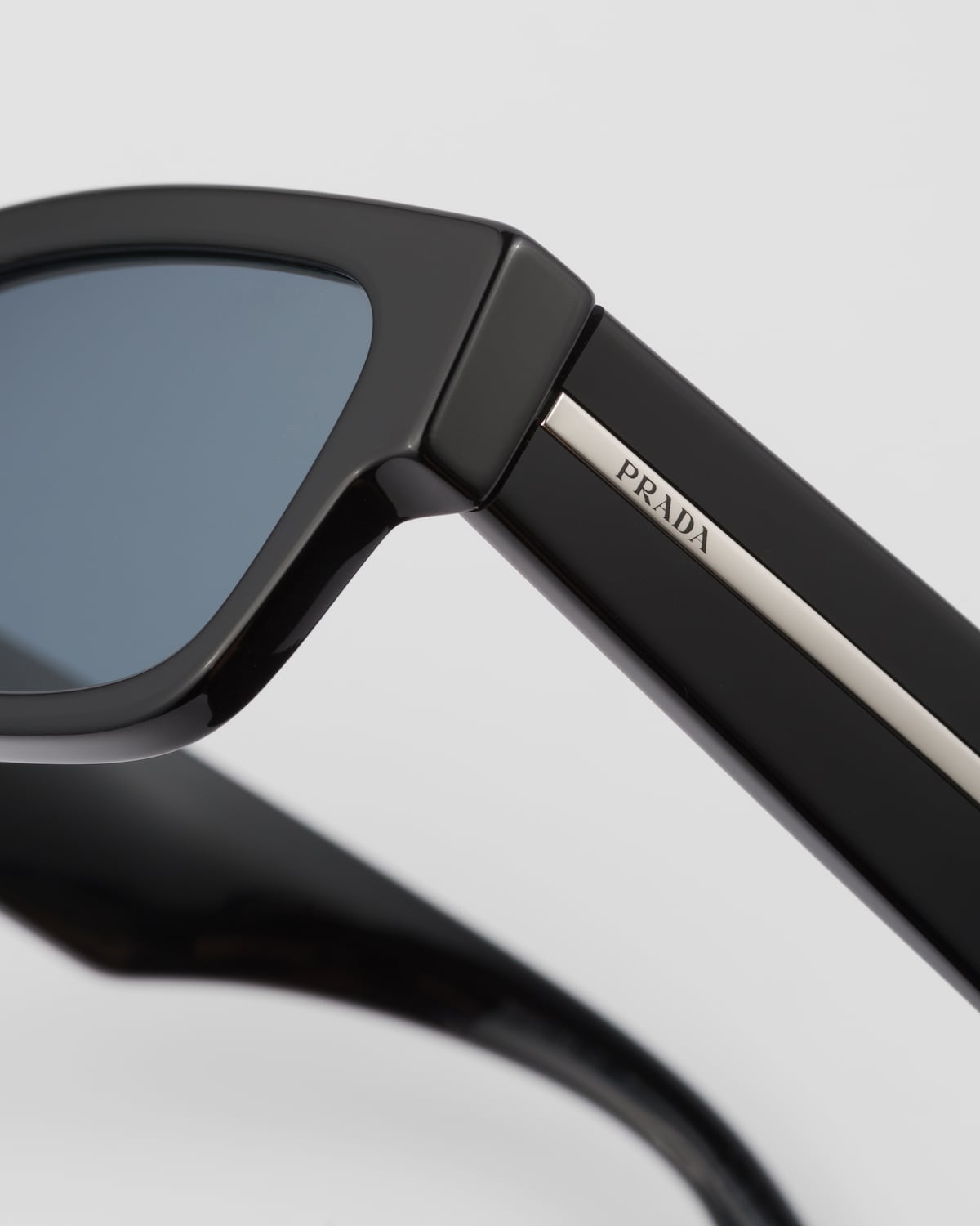 Graphite Crystal Lenses Sunglasses With Iconic Metal Plaque | PRADA