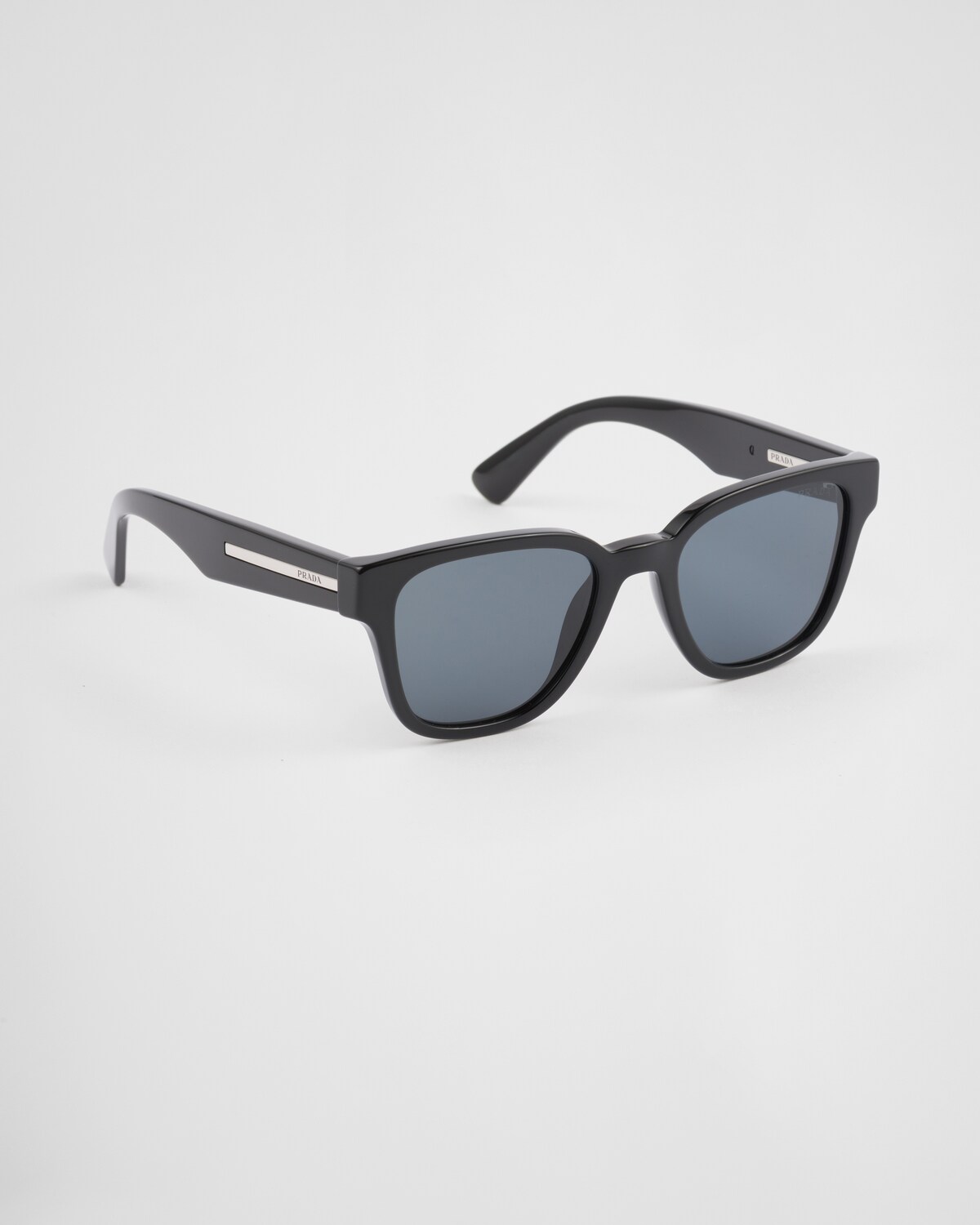 Graphite Crystal Lenses Sunglasses With Iconic Metal Plaque | PRADA