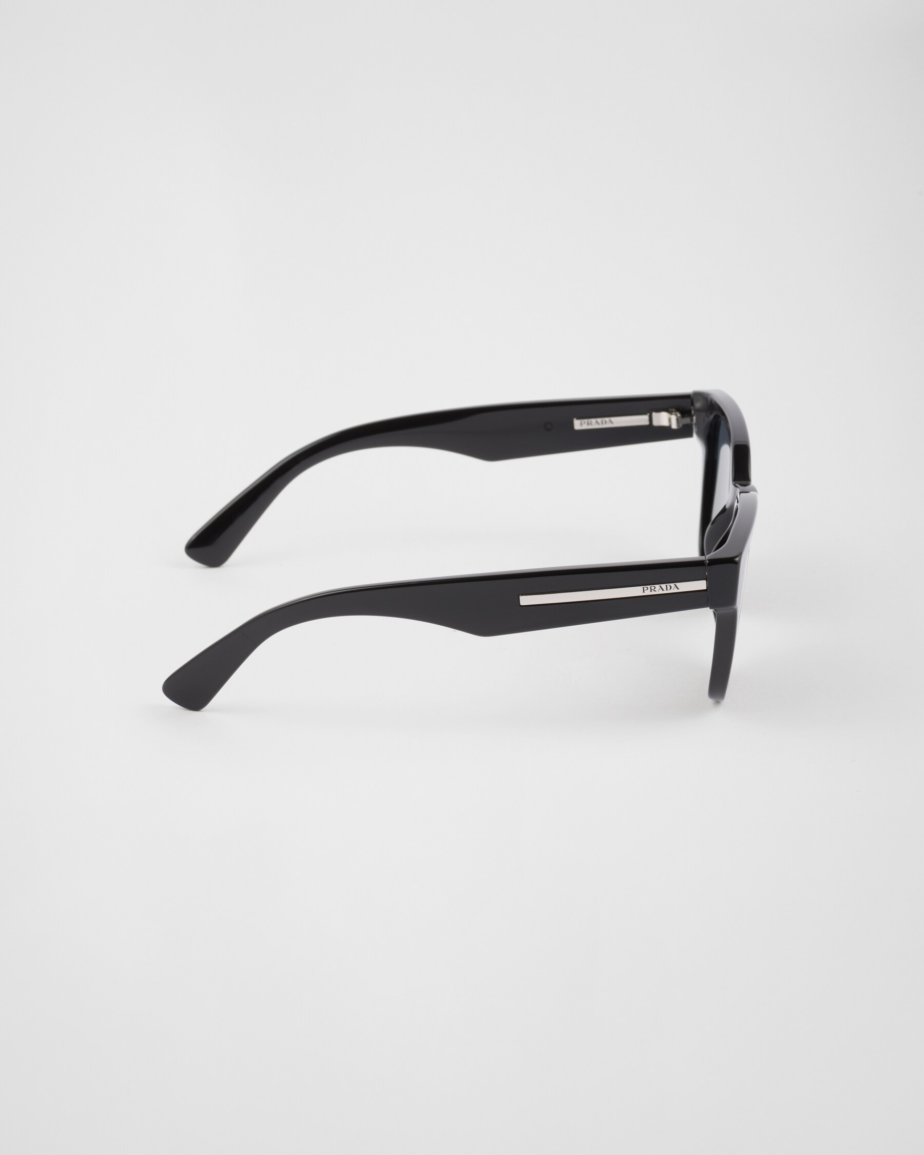 Graphite Crystal Lenses Sunglasses With Iconic Metal Plaque | PRADA