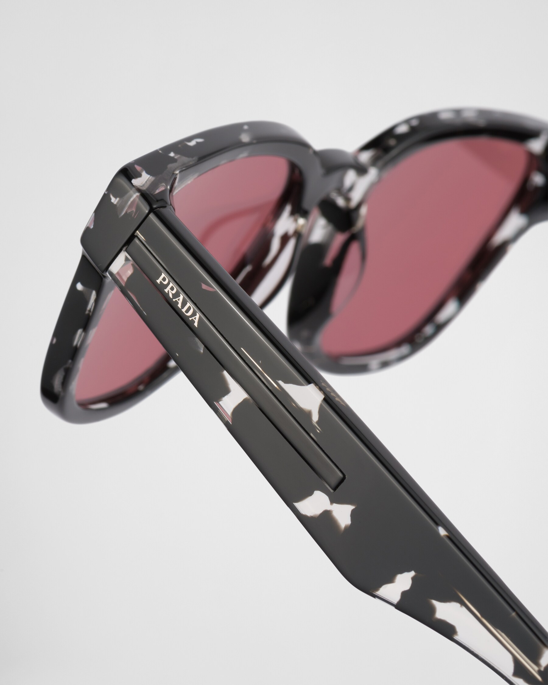 Etruscan Red Lenses Sunglasses With Iconic Metal Plaque | PRADA