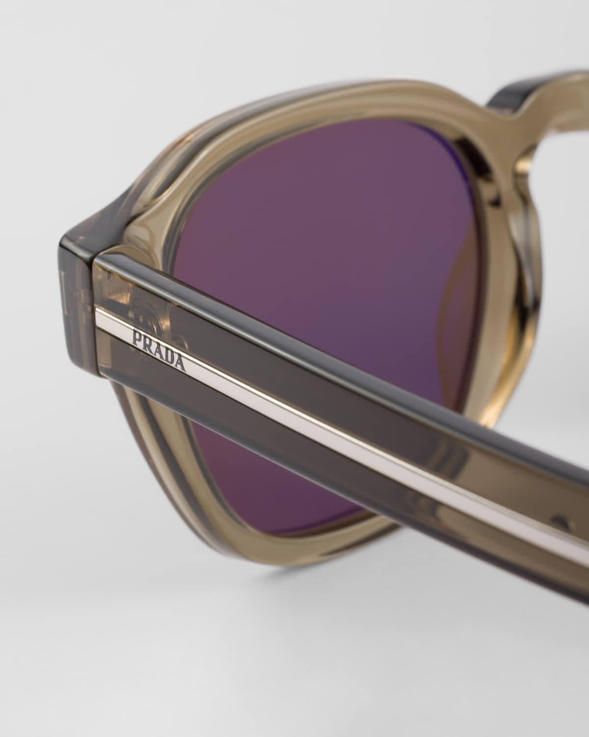 Walnut Brown Lenses Sunglasses With The Iconic Metal Plaque | PRADA