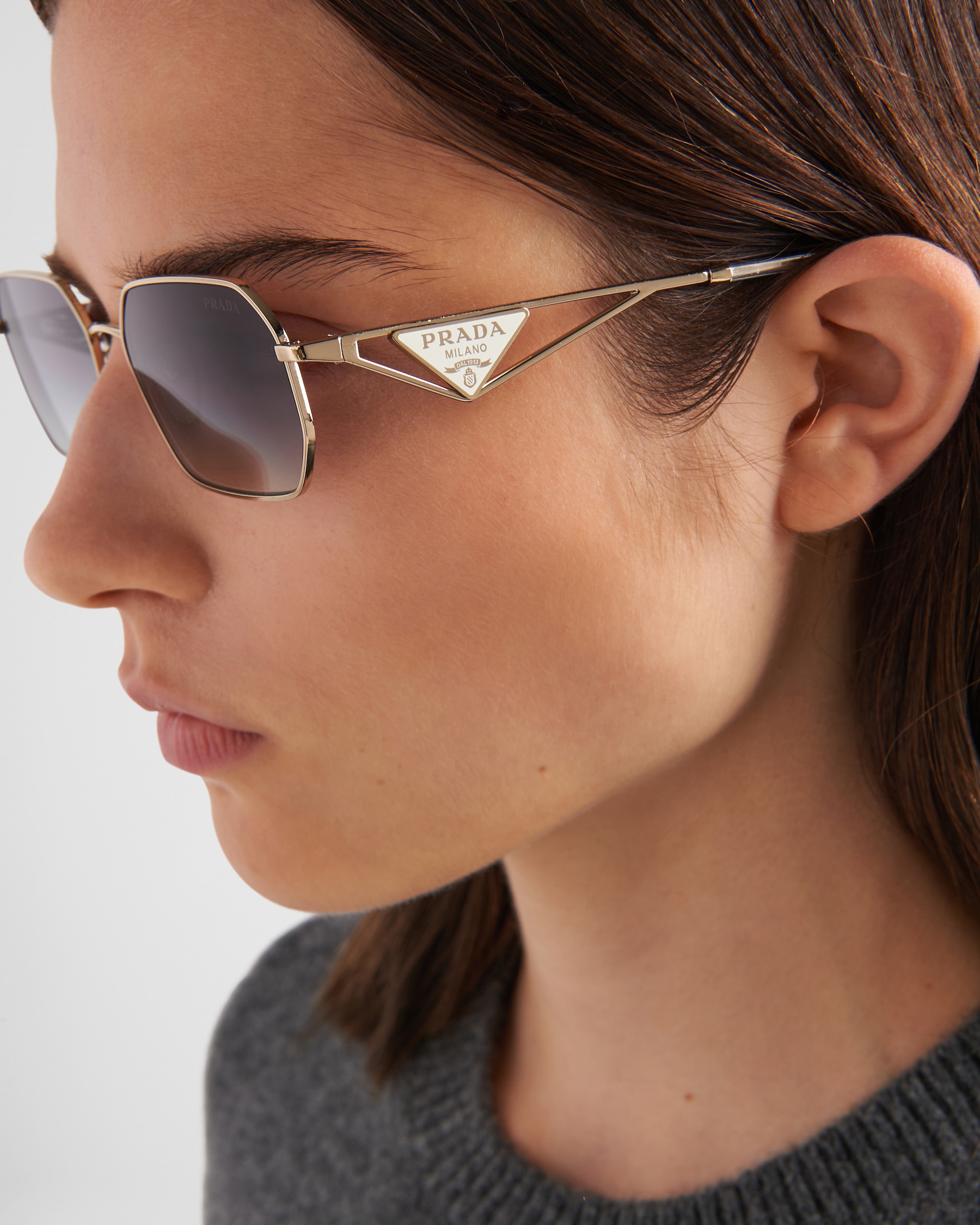 Gradient Iris Lenses Sunglasses With Prada Triangle Logo | PRADA ...