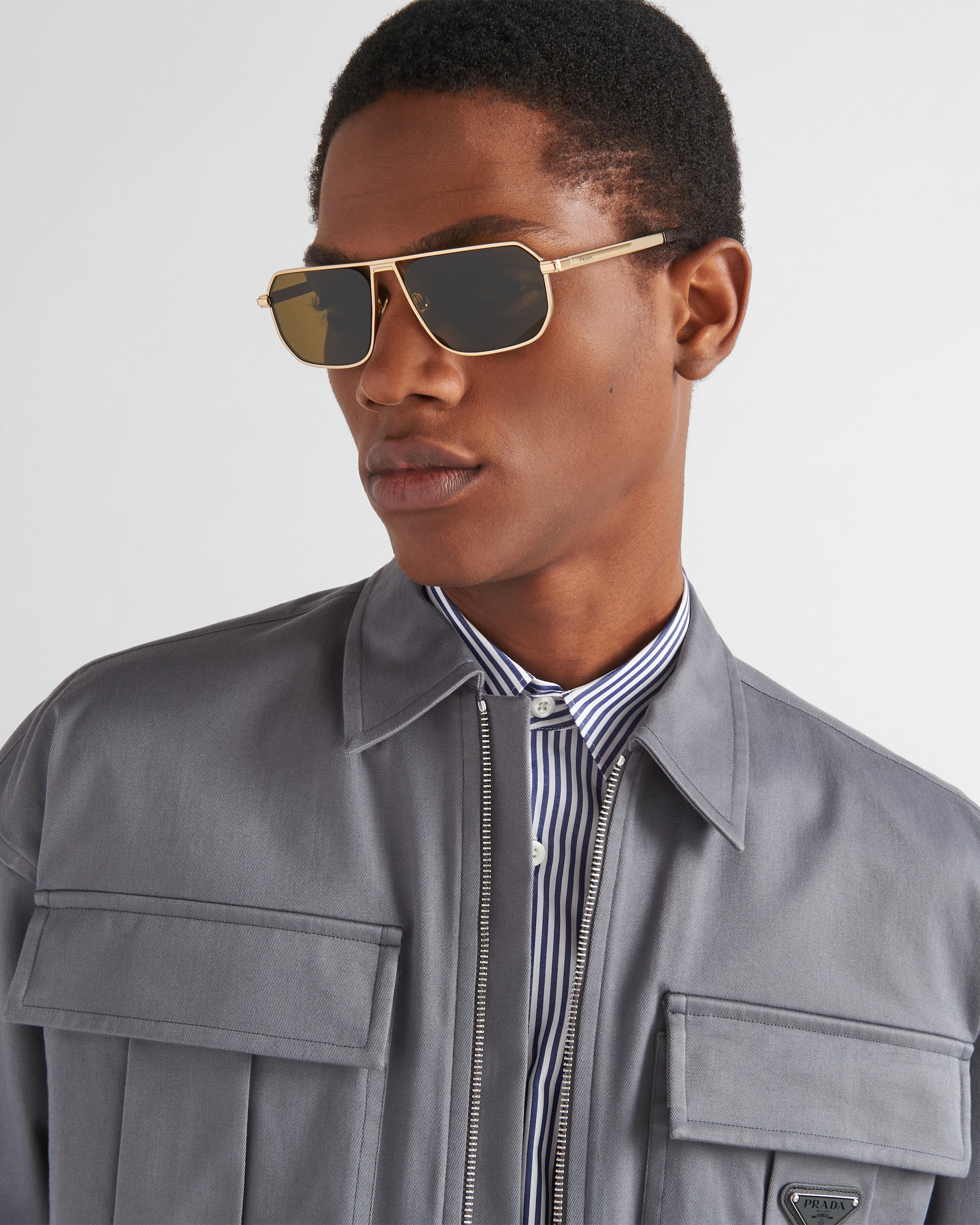 Loden Lenses Sunglasses With Iconic Metal Plaque | PRADA