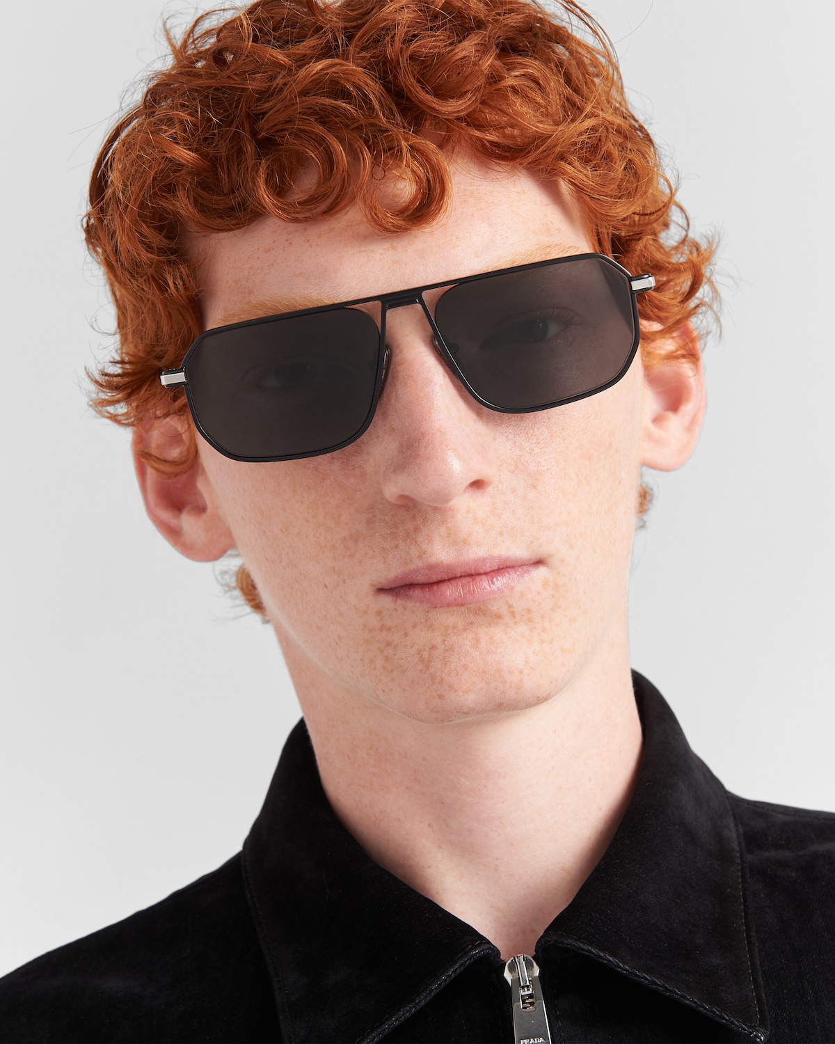 Slate Gray Lenses Sunglasses With Iconic Metal Plaque | PRADA