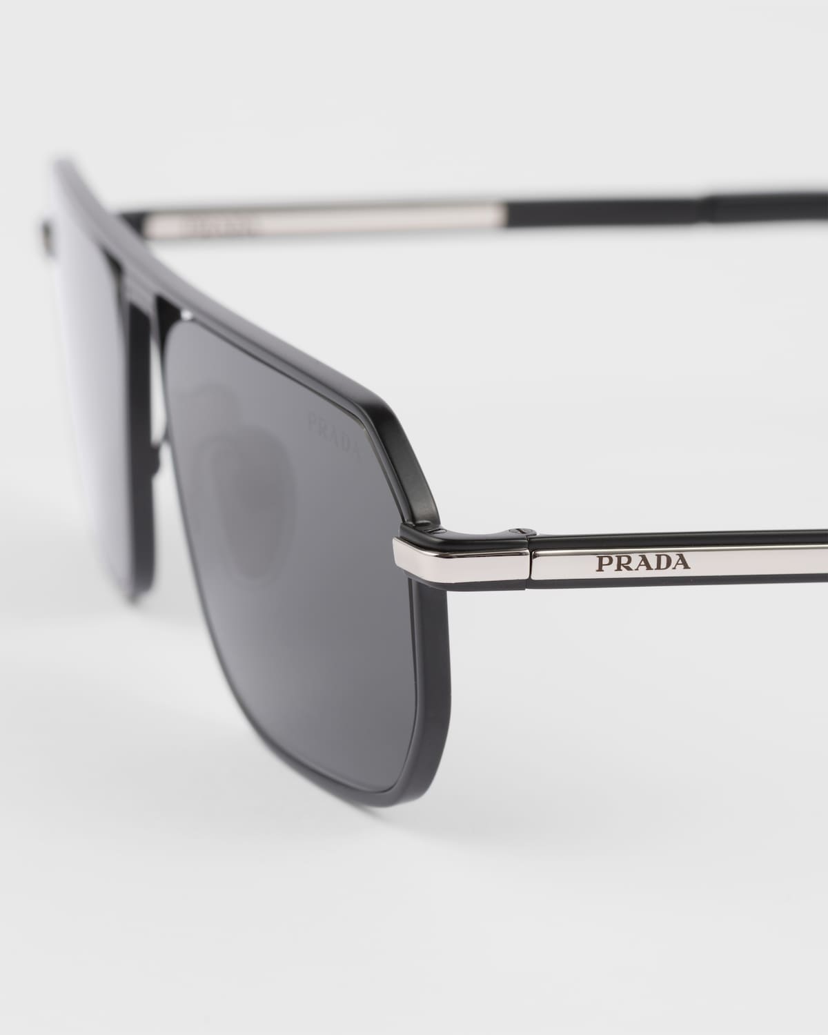 Slate Gray Lenses Sunglasses With Iconic Metal Plaque | PRADA