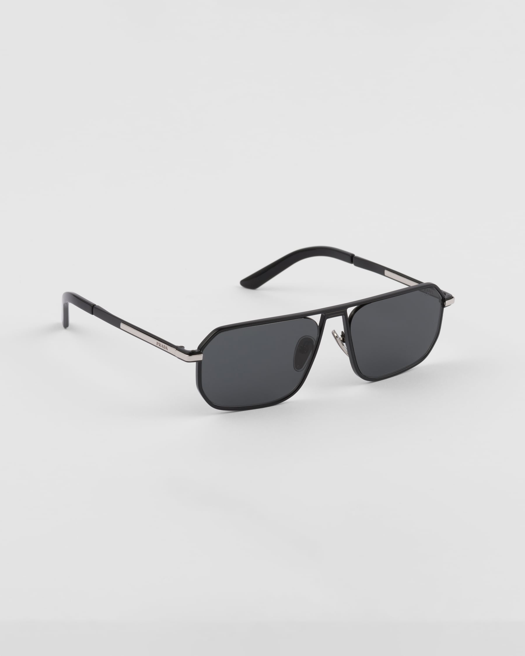 Slate Gray Lenses Sunglasses With Iconic Metal Plaque | PRADA