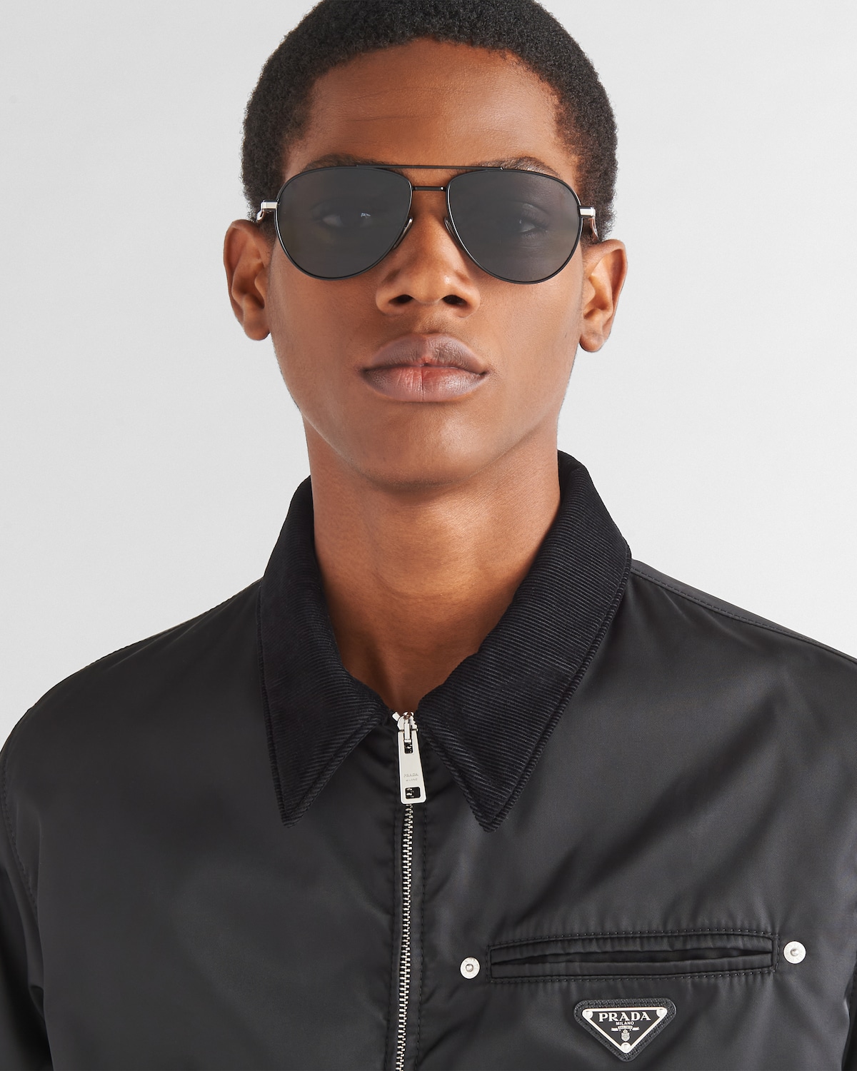 Polarized Black Lenses Sunglasses With Iconic Metal Plaque | PRADA