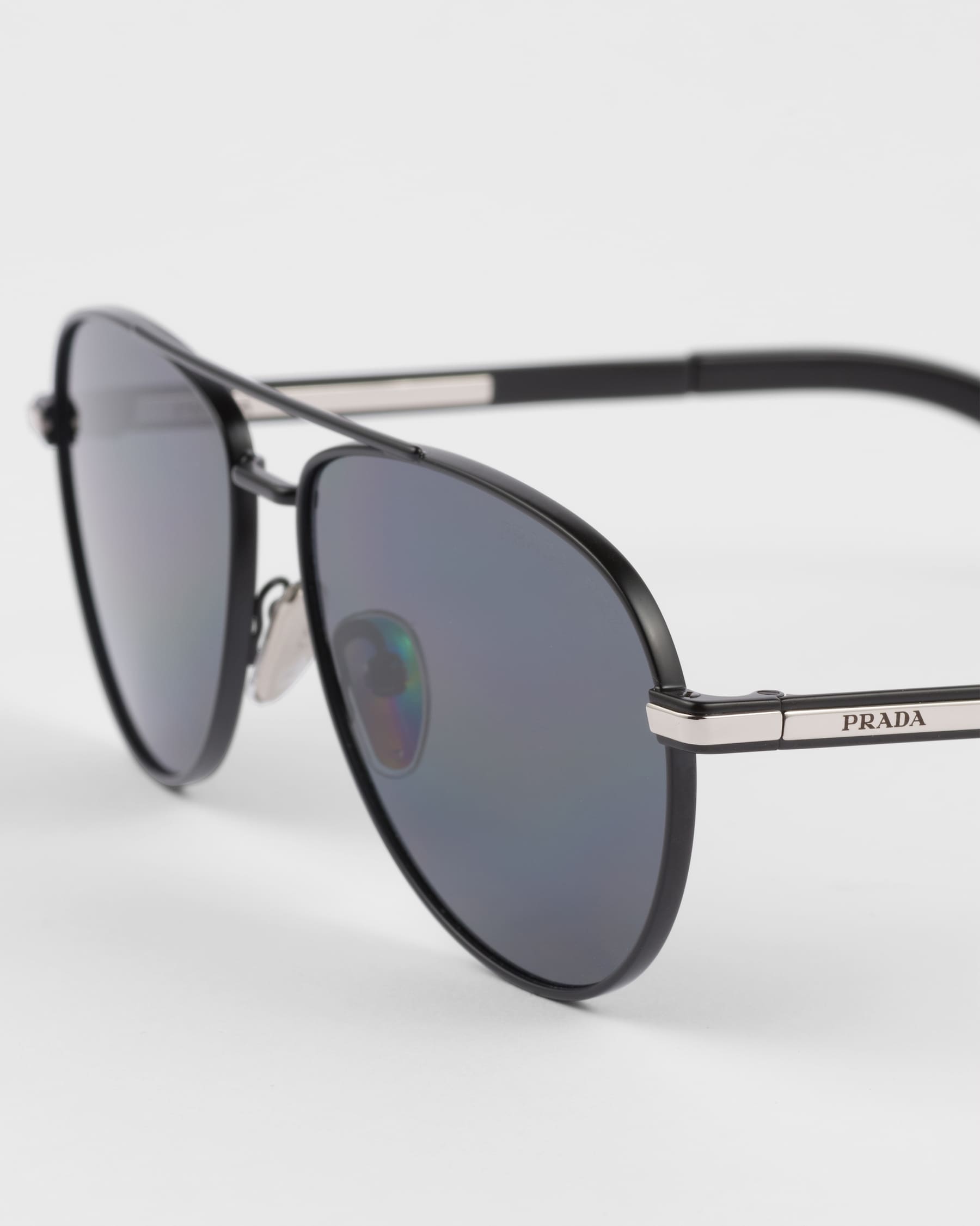 Polarized Black Lenses Sunglasses With Iconic Metal Plaque | PRADA