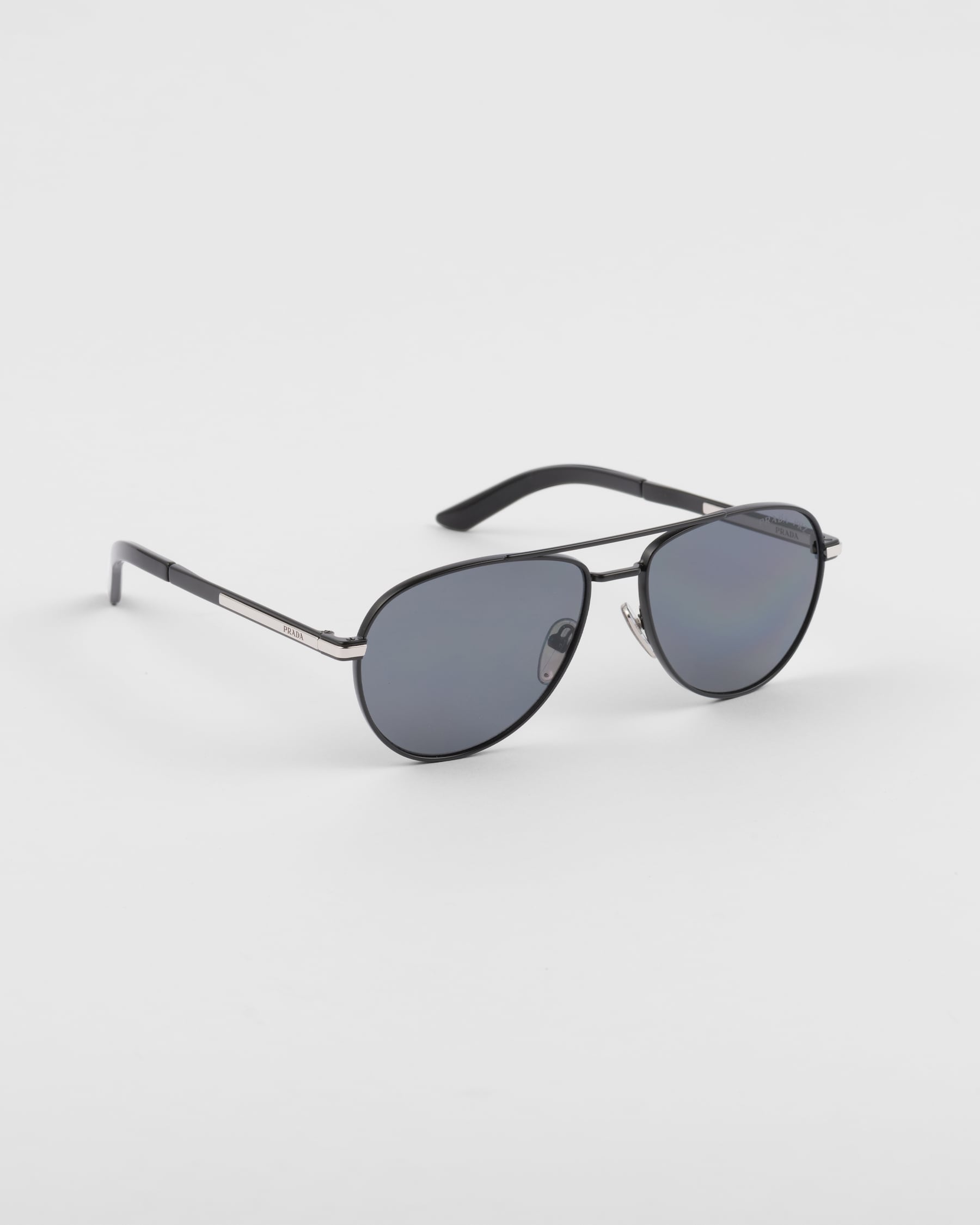 Polarized Black Lenses Sunglasses With Iconic Metal Plaque | PRADA