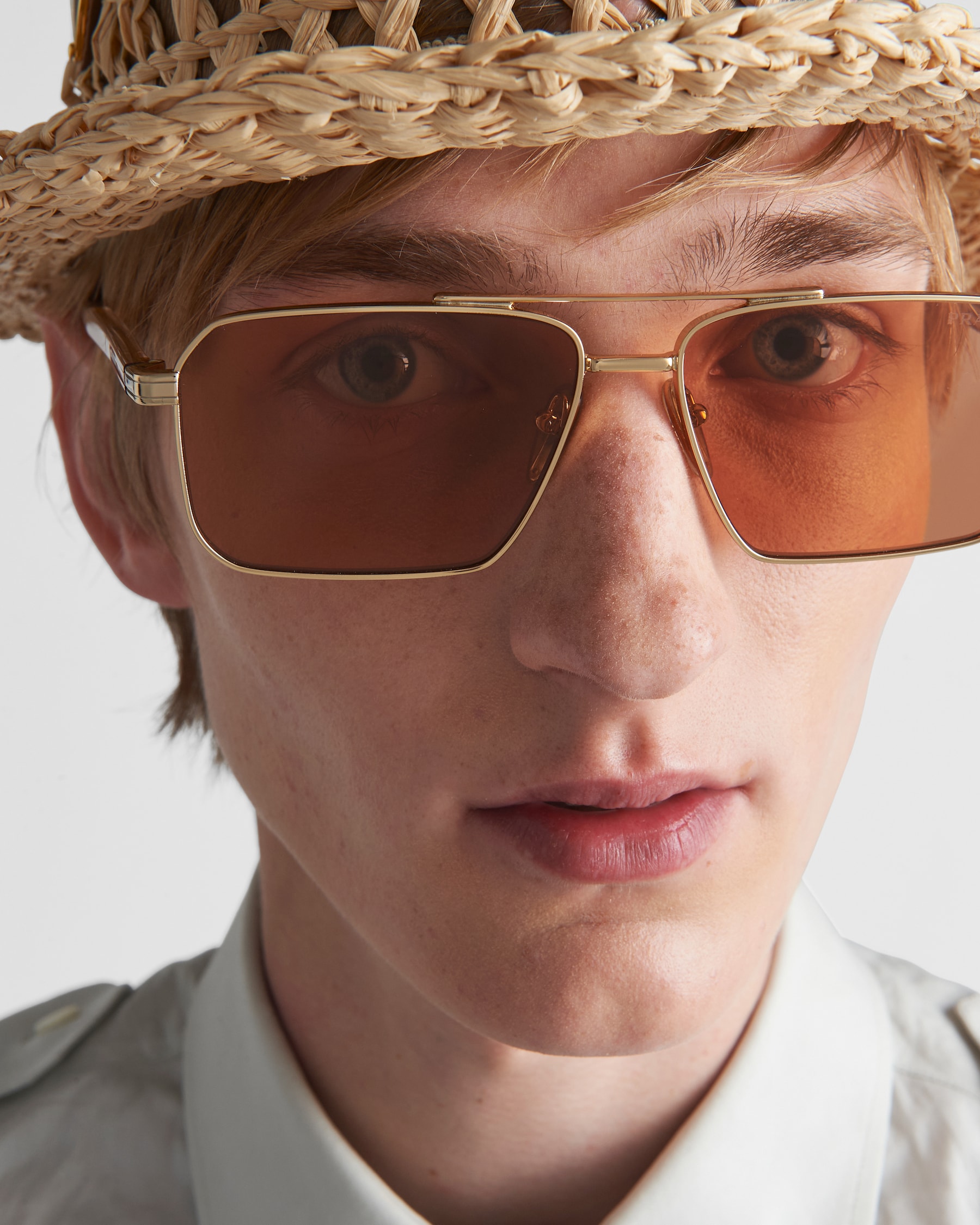 Terra Cotta Lenses Sunglasses With The Prada Logo | PRADA