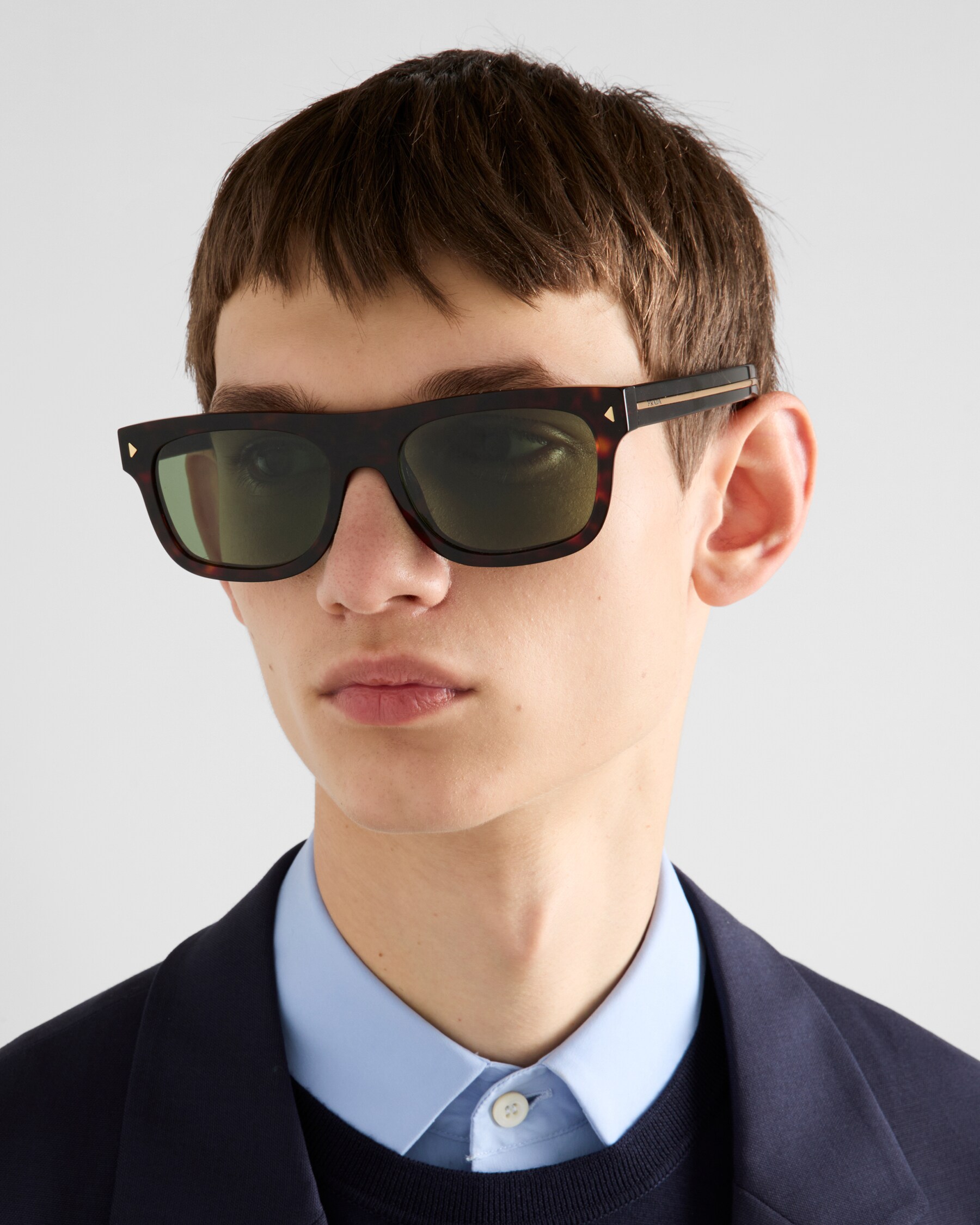 Willow Green Lenses Sunglasses With The Iconic Metal Plaque | PRADA