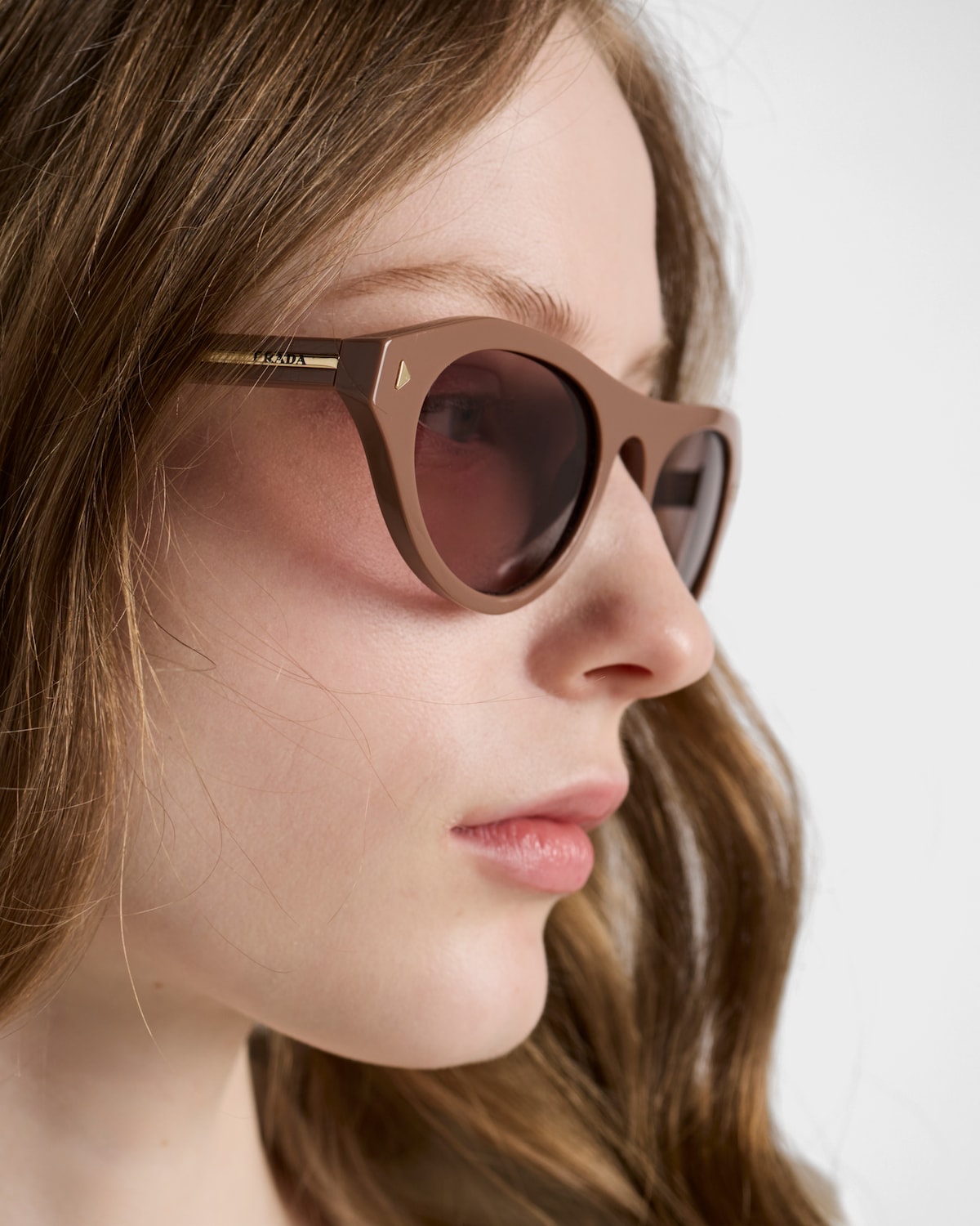Mud Brown Lenses Prada Sunglasses With The Iconic Metal Plaque | PRADA