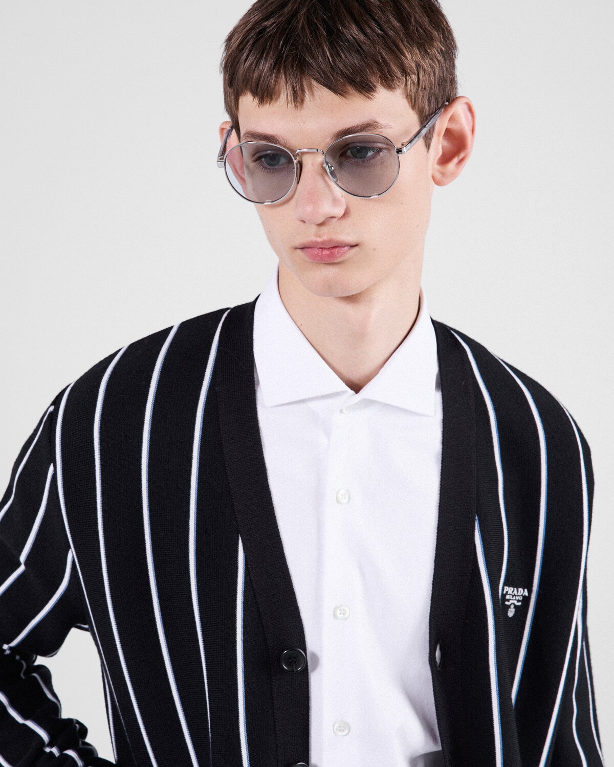 Aviator Blue Lenses Sunglasses With The Iconic Metal Plaque | PRADA