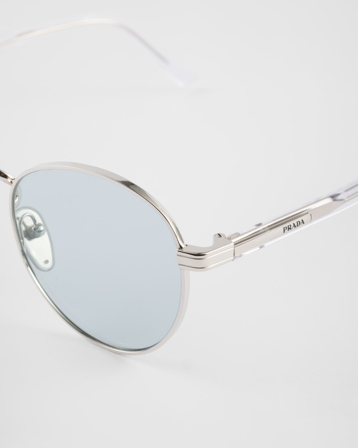 Aviator Blue Lenses Sunglasses With The Iconic Metal Plaque | PRADA