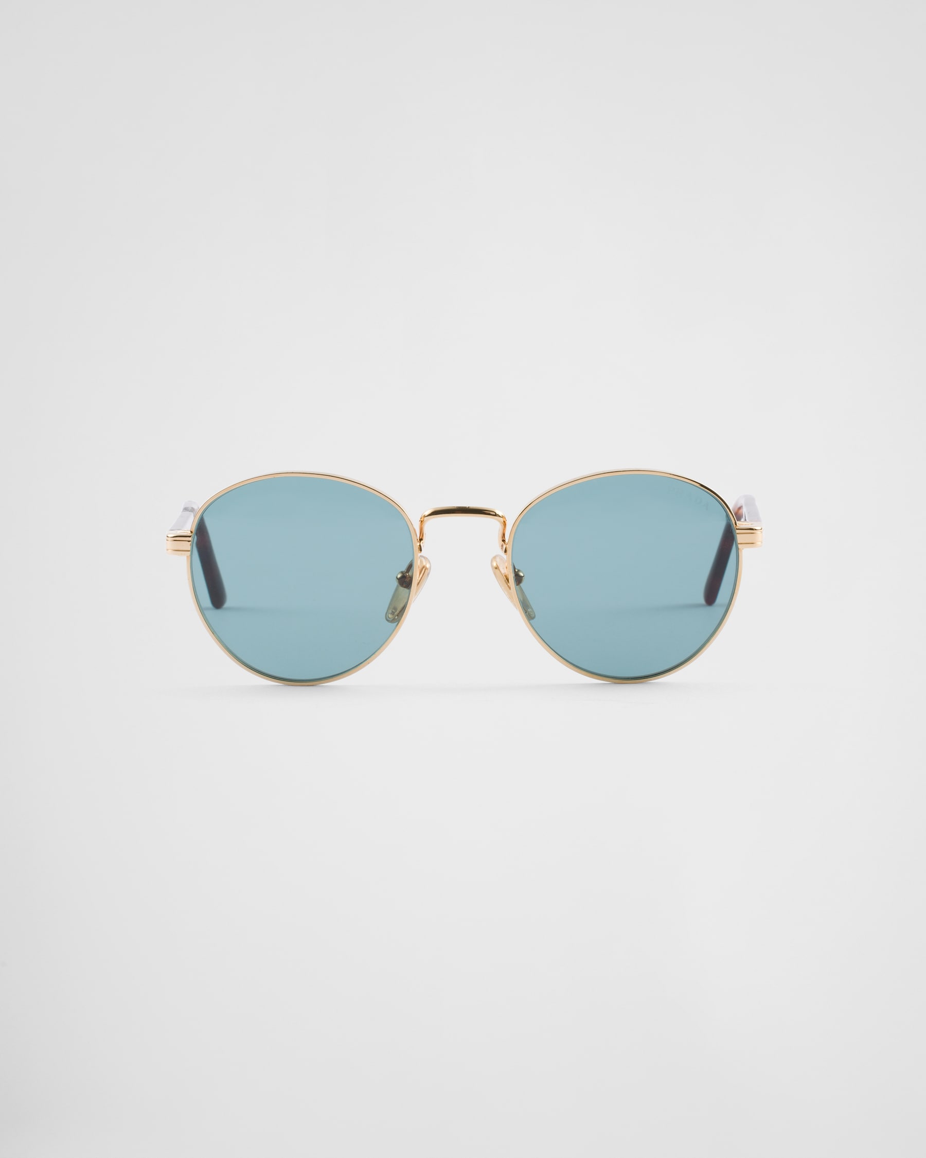 Lake Blue Lenses Sunglasses With The Iconic Metal Plaque | PRADA