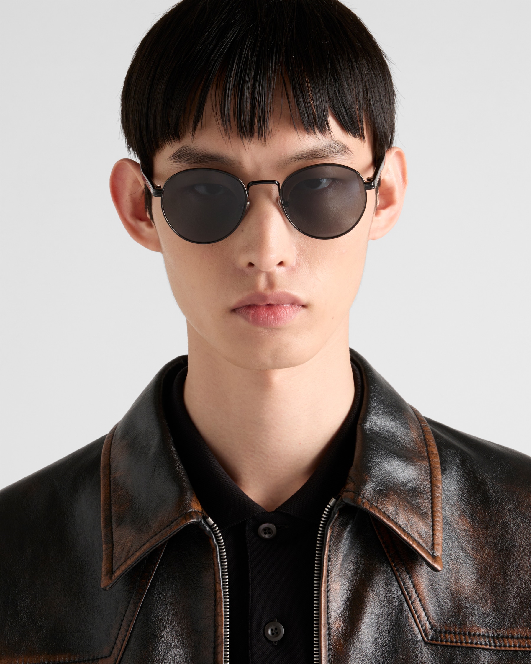 Polarized Black Lenses Sunglasses With The Iconic Metal Plaque | PRADA