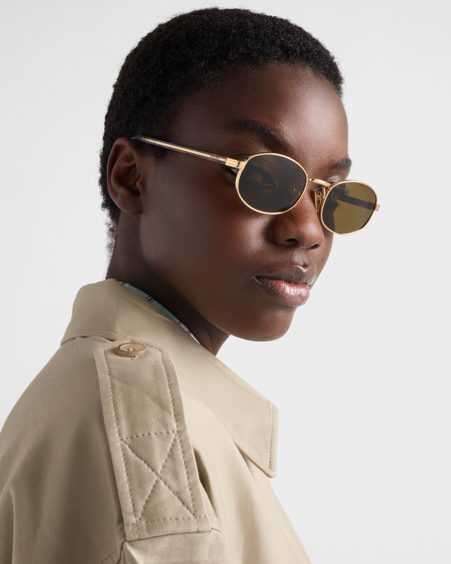 Loden Green Lenses Sunglasses With The Iconic Metal Plaque | PRADA ...