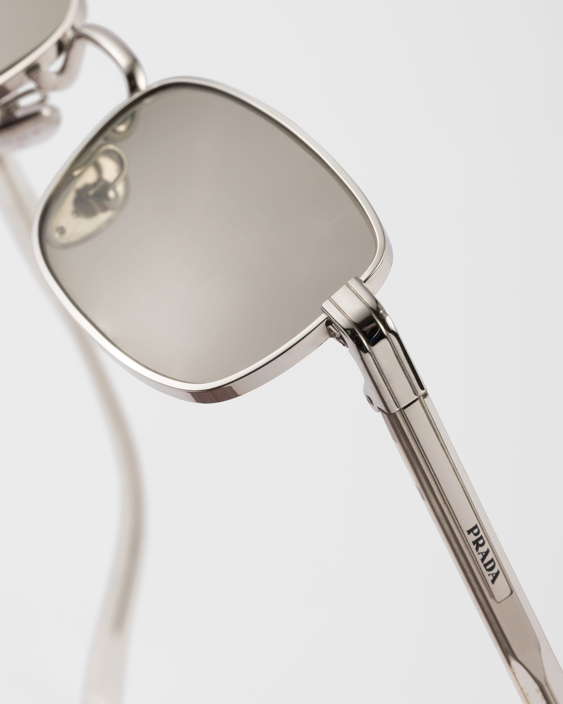 Stone Gray Lenses Sunglasses With The Iconic Metal Plaque | PRADA ...