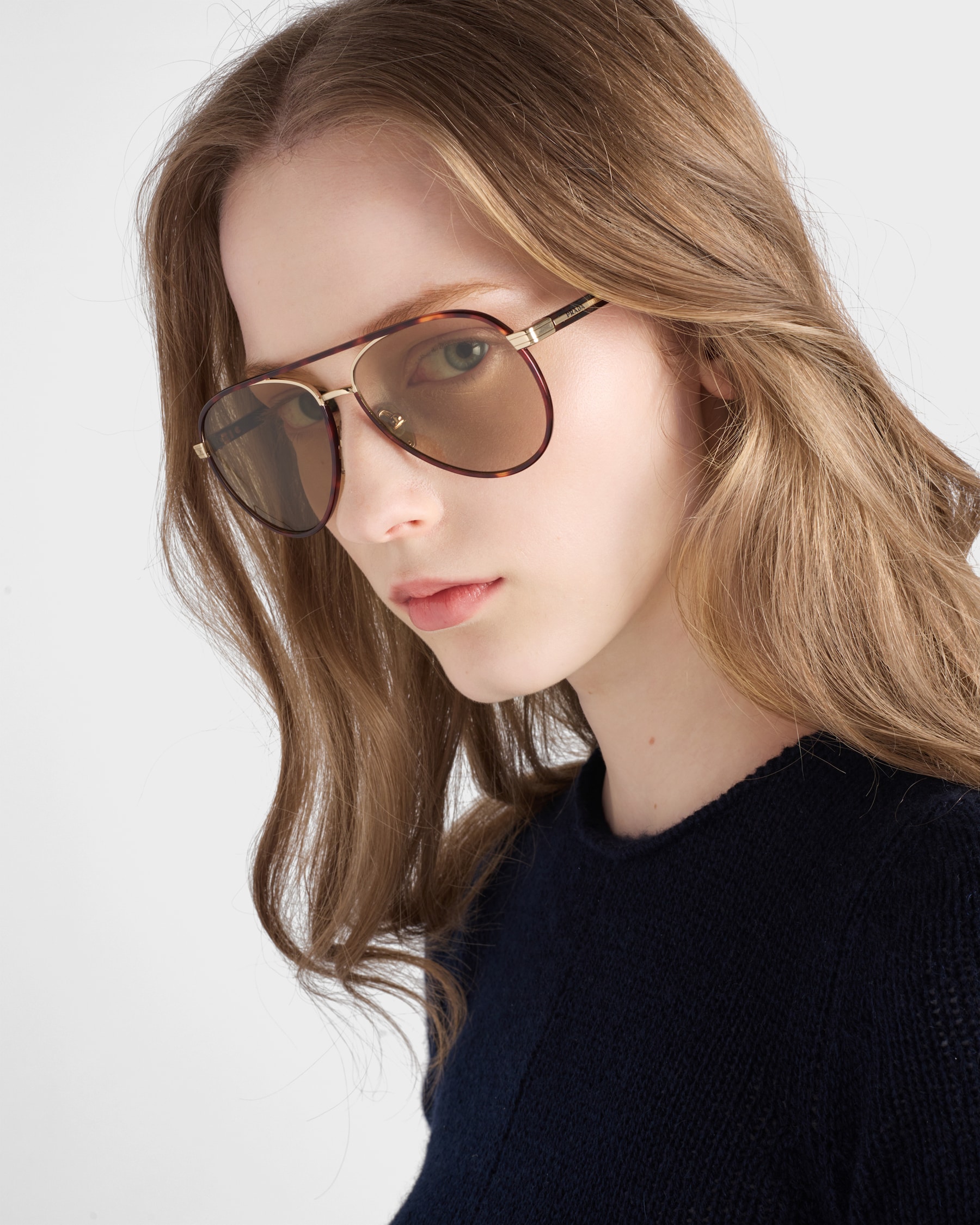 Camomile Lenses Prada Sunglasses With The Iconic Metal Plaque | PRADA