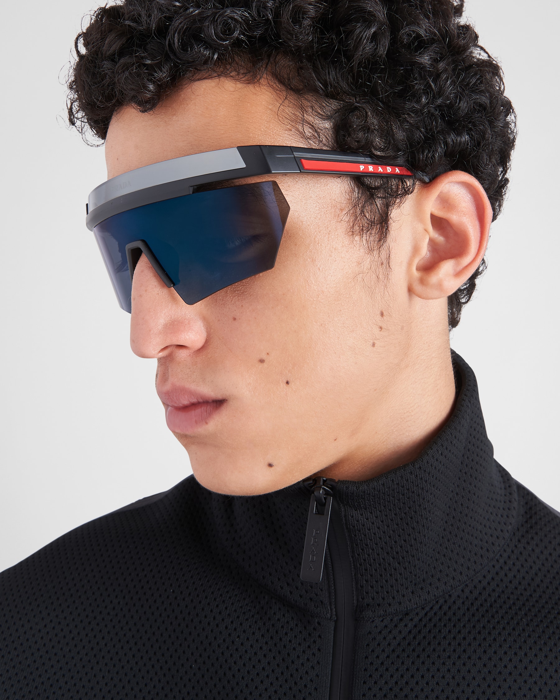 Blue Mirrored Lenses Prada Linea Rossa Impavid Sunglasses | PRADA