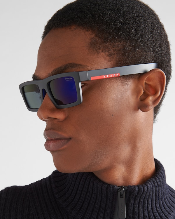 Sea Blue Lenses Prada Linea Rossa Impavid Sunglasses | PRADA