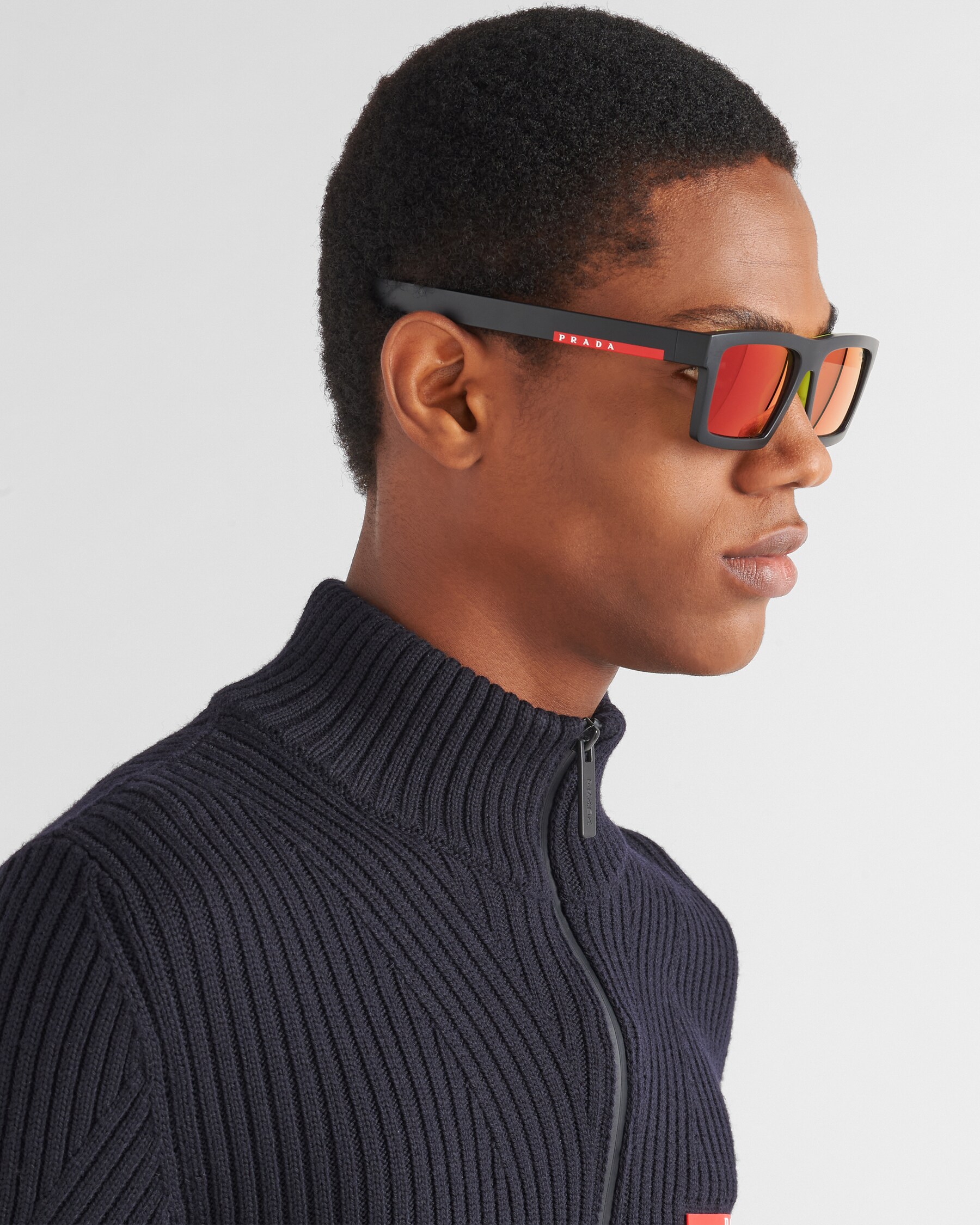 Red Iridescent Lenses Prada Linea Rossa Impavid Sunglasses | PRADA