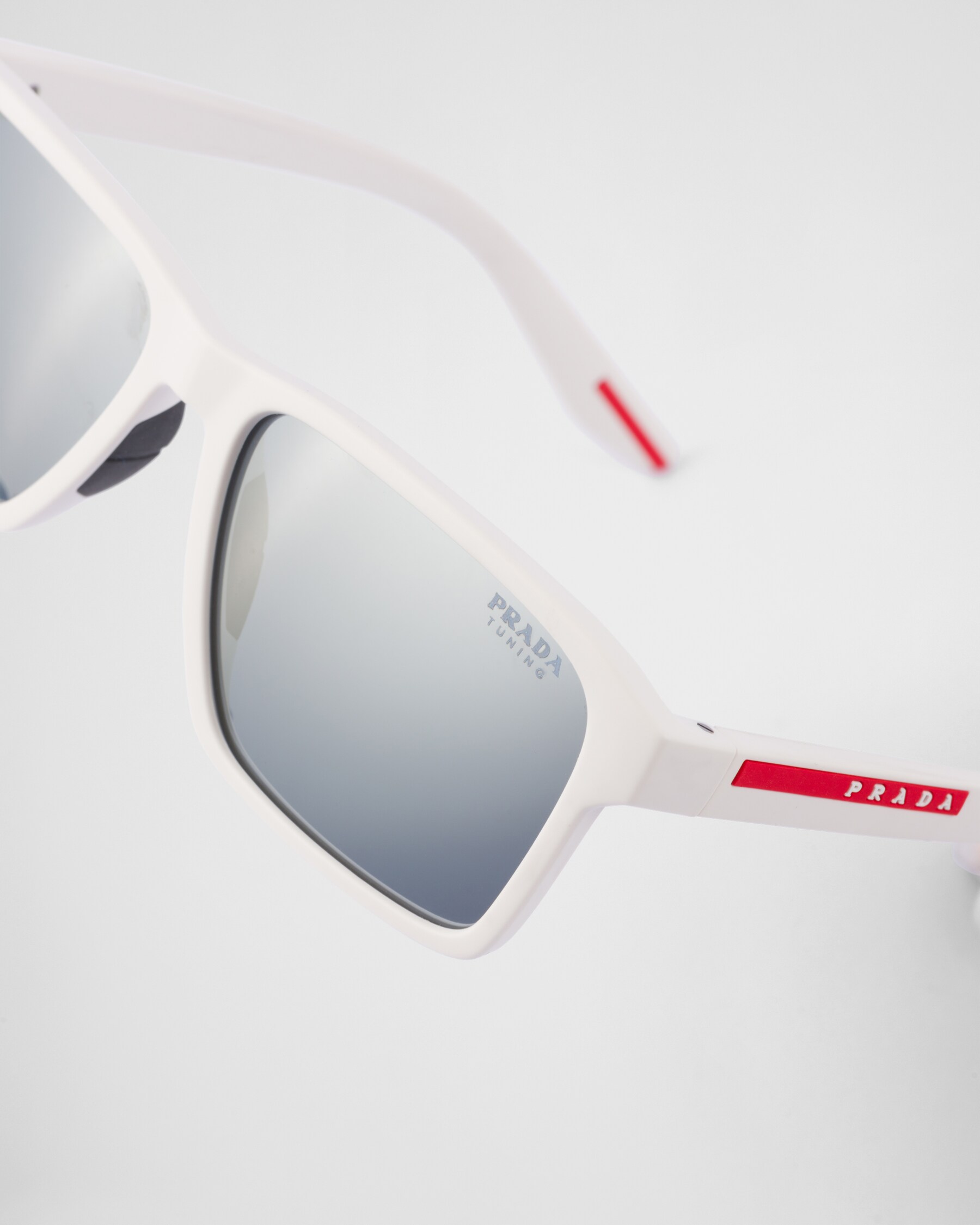Silver Shaded Sea Blue Lenses Prada Linea Rossa Sunglasses | PRADA