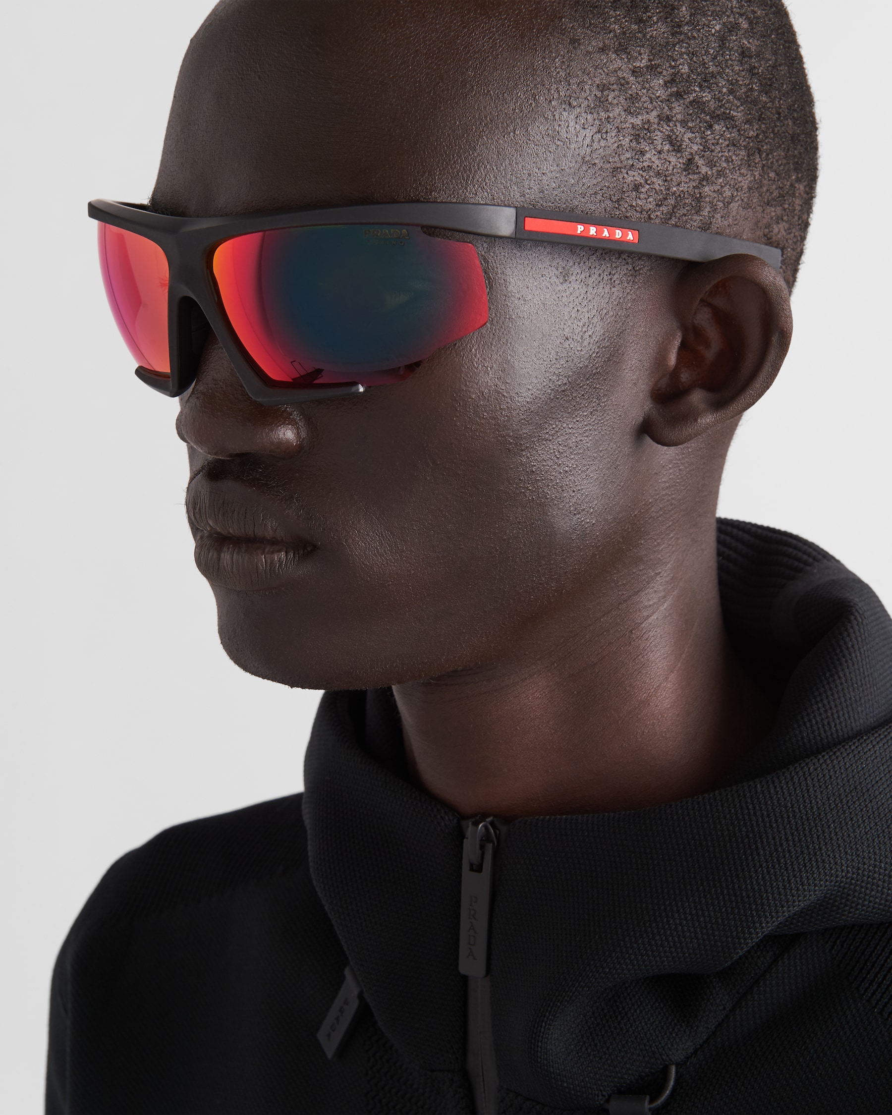 Red Iridescent Lenses Prada Linea Rossa Impavid Sunglasses | PRADA