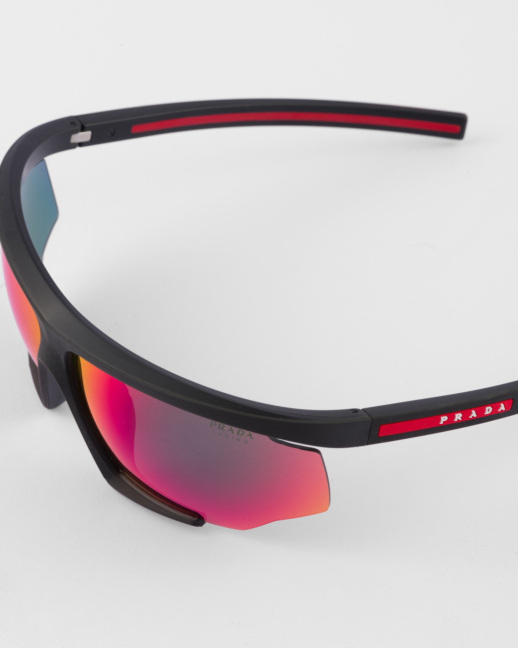 Red Iridescent Lenses Prada Linea Rossa Impavid Sunglasses | PRADA