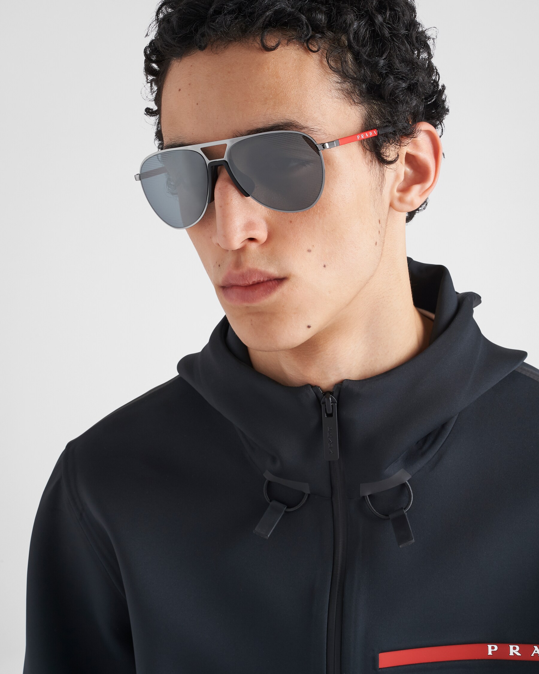 Black Textured Lenses Prada Linea Rossa Active Sunglasses | PRADA