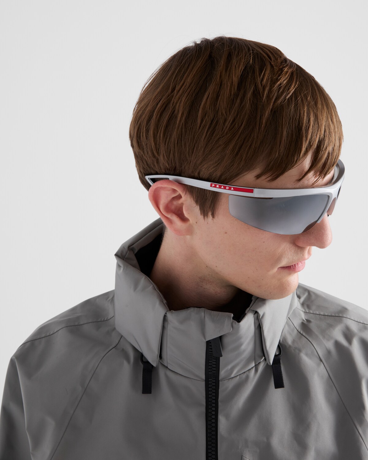 Silver Chromed Lenses Prada Linea Rossa Active Sunglasses | PRADA