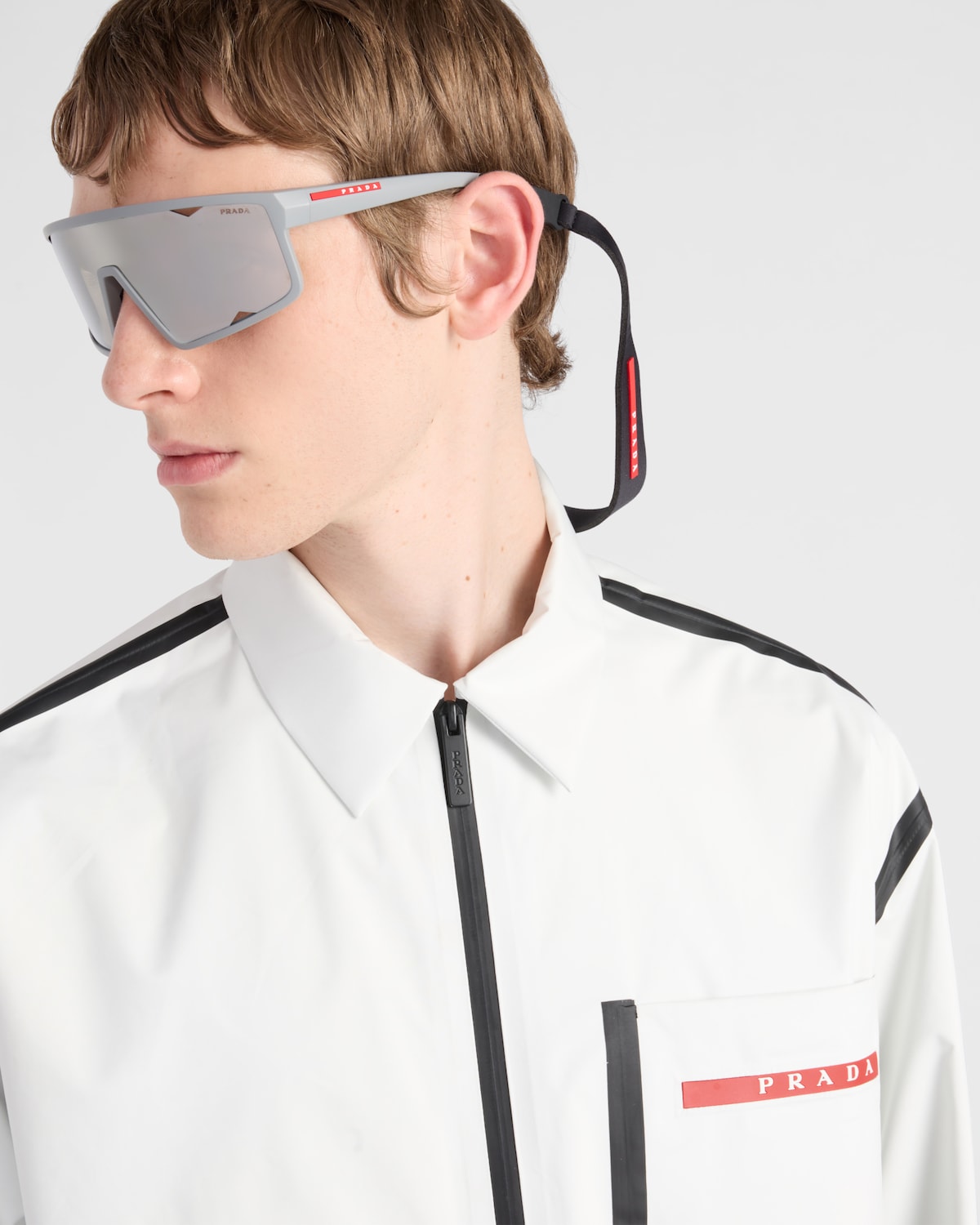 Silver Chromed Lenses Prada Linea Rossa Active Sunglasses | PRADA