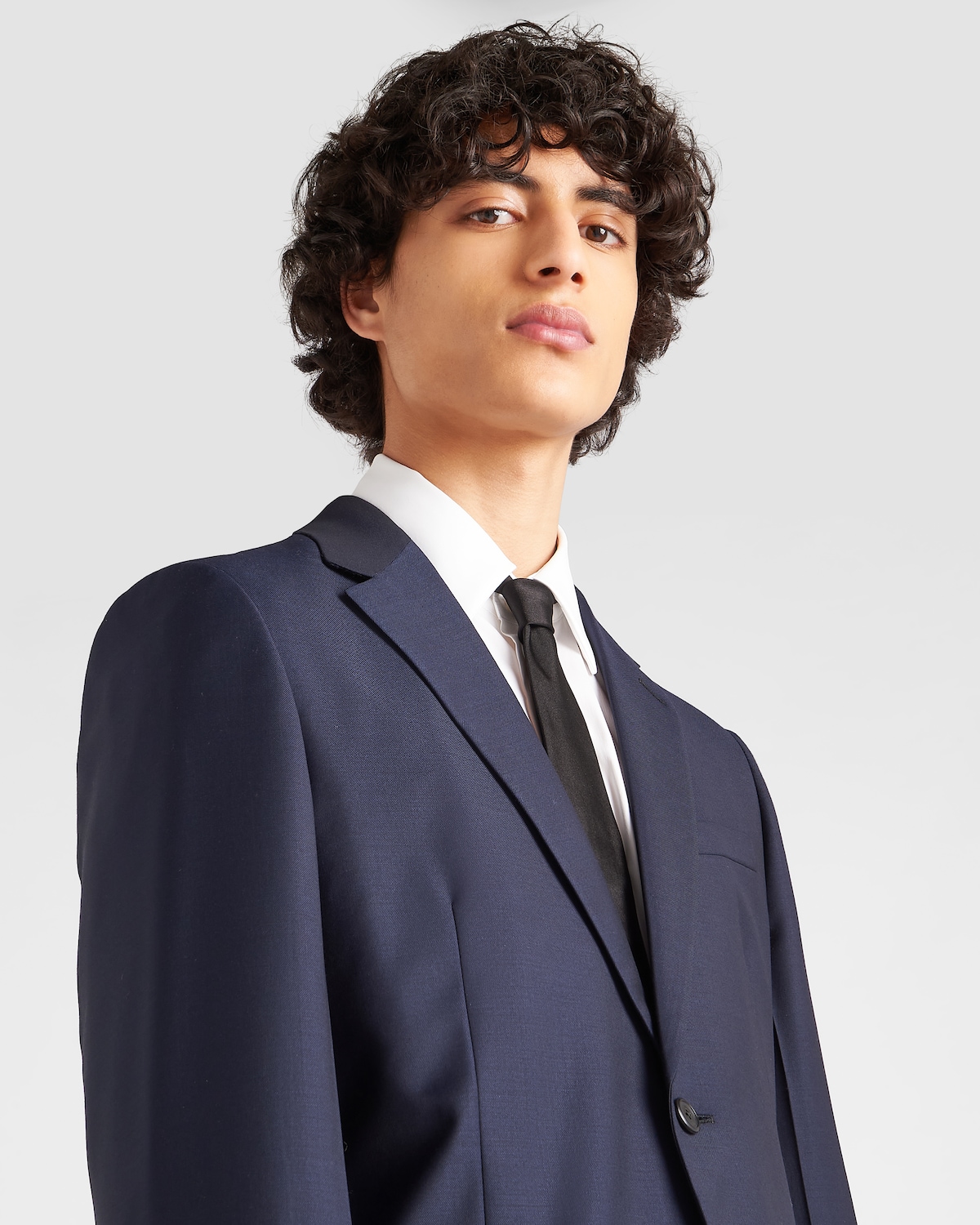 Navy Single-breasted Wool Suit | PRADA