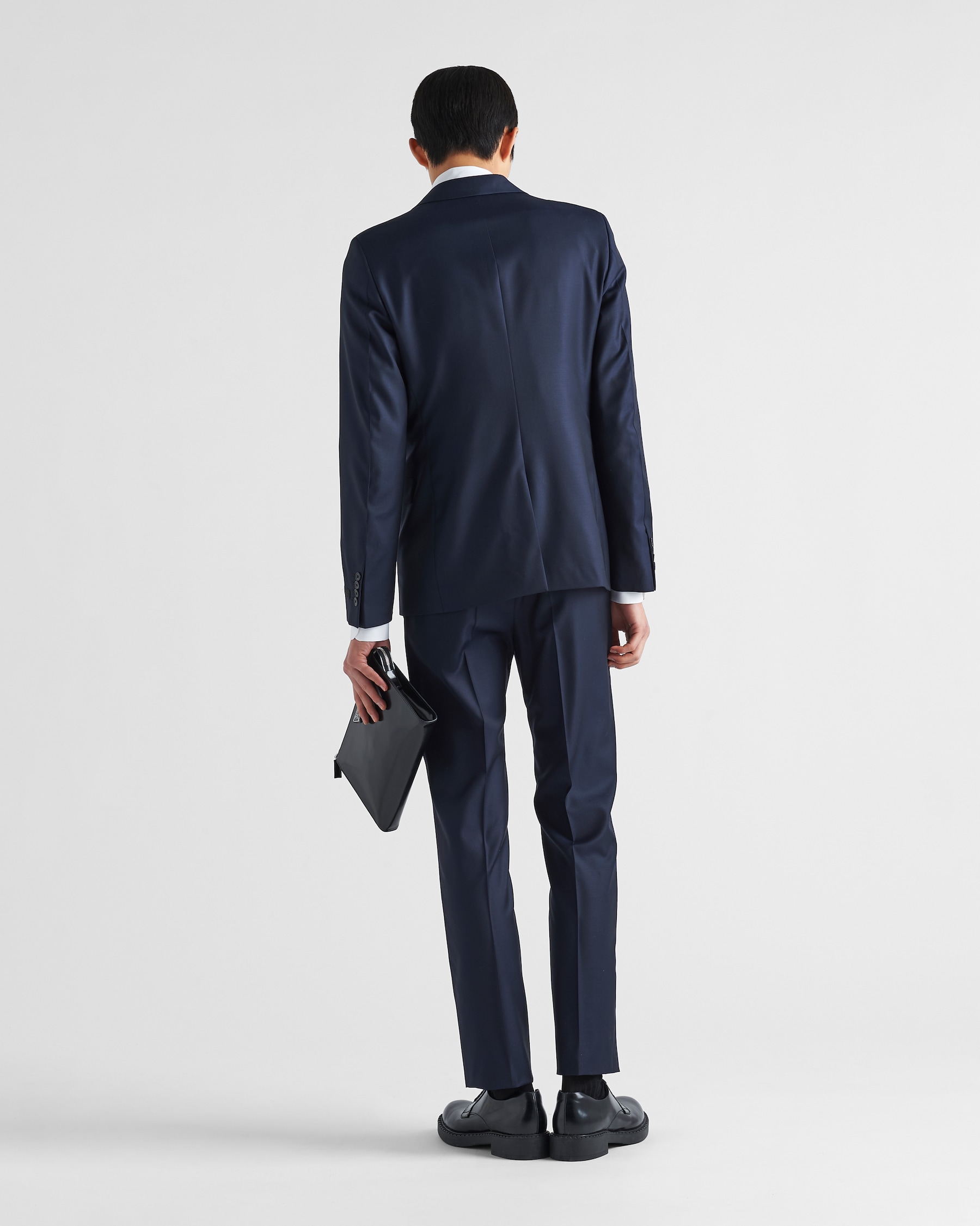 Navy Single-breasted Wool Suit | PRADA