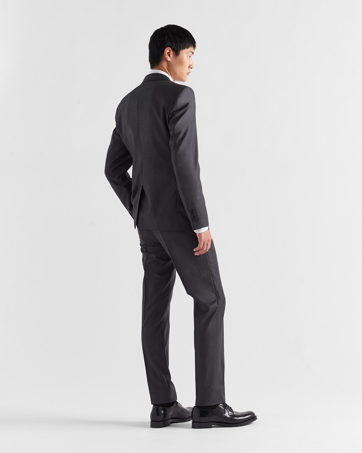 Anthracite Gray Single-breasted Wool Suit | PRADA