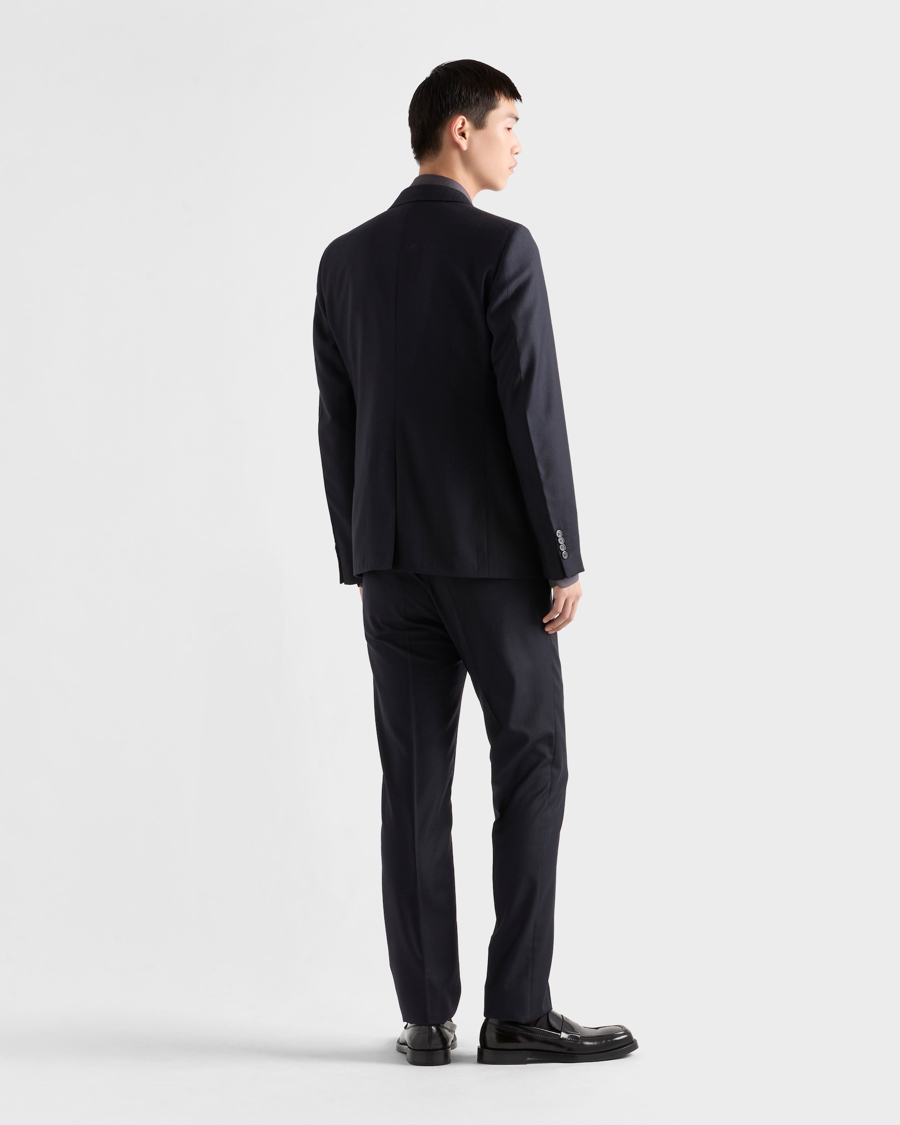 Navy Single-breasted Cashmere And Wool Suit | PRADA