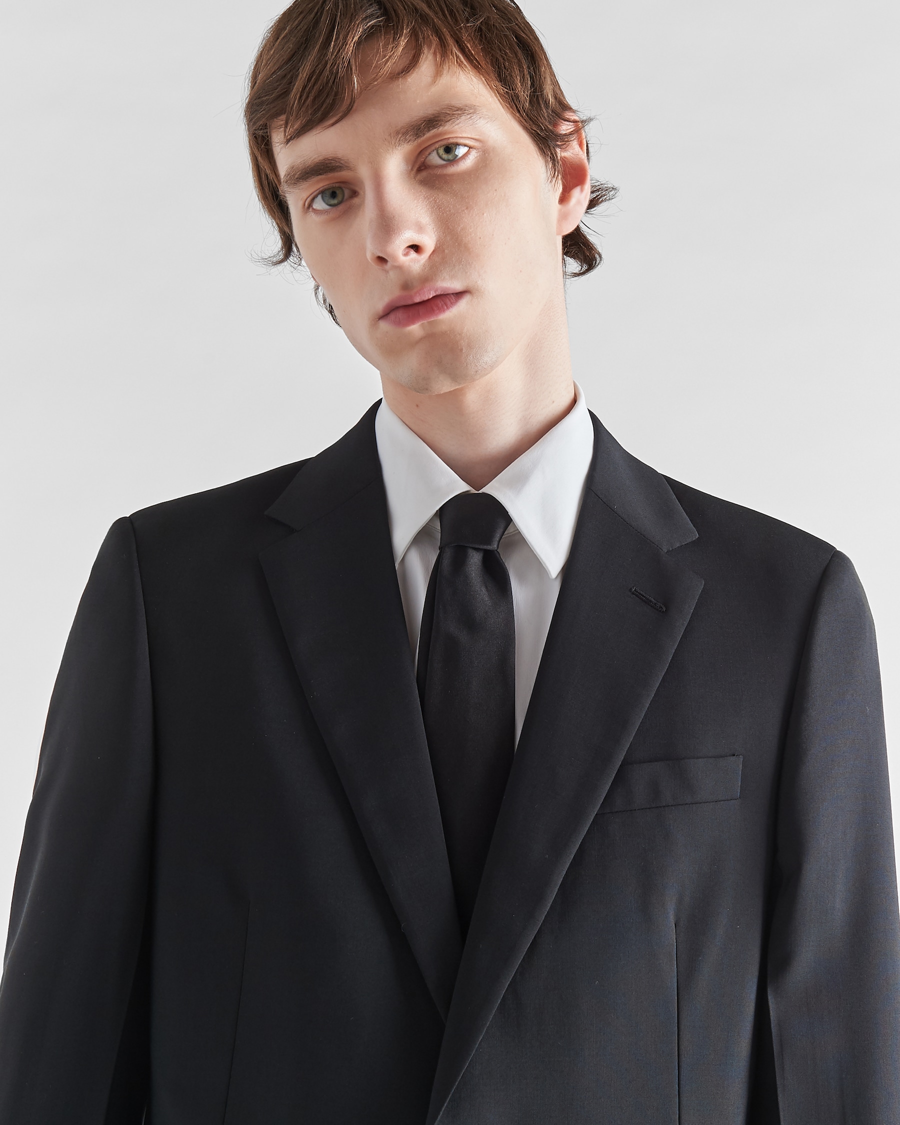 Black Single Breasted Wool And Mohair Suit | PRADA