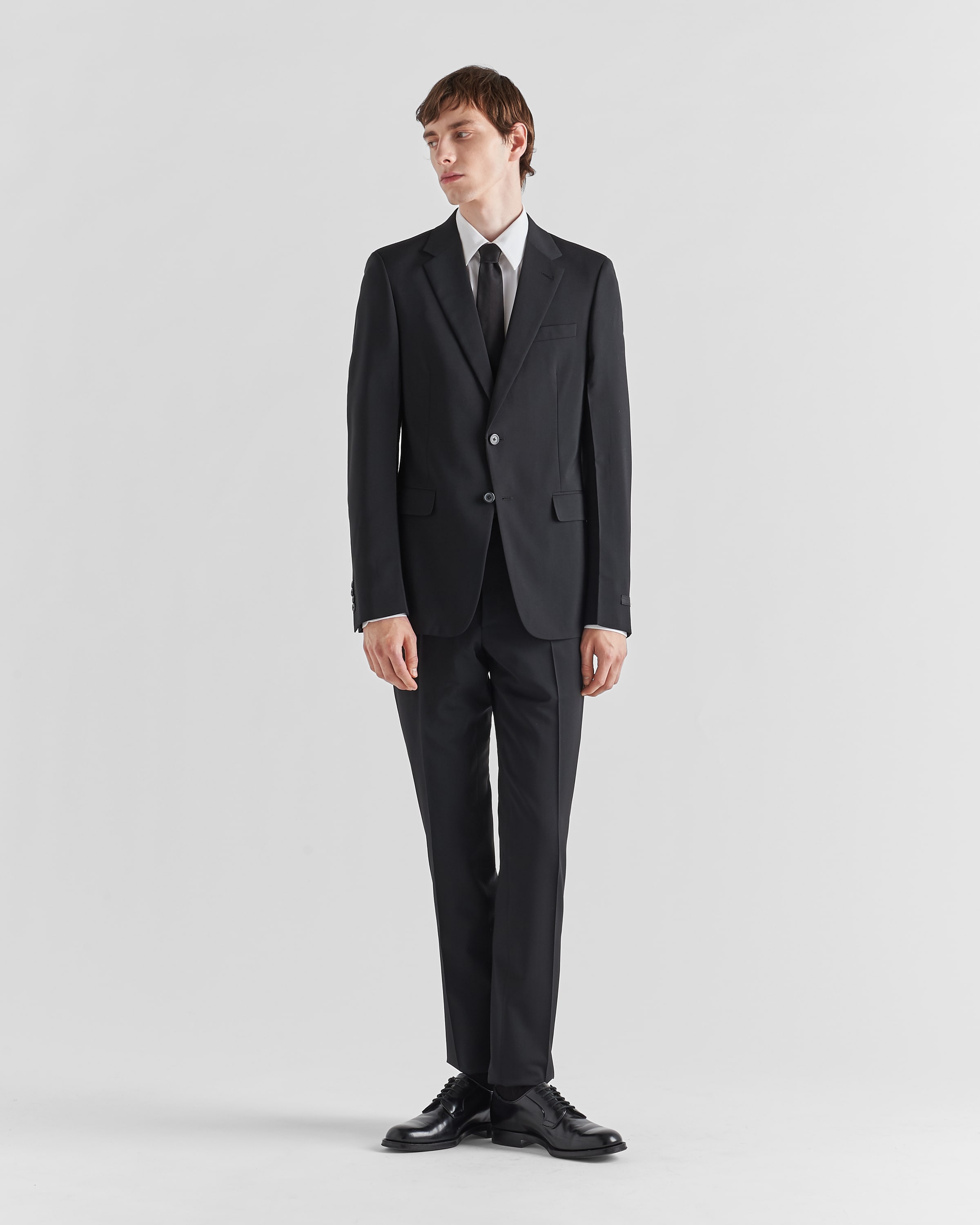 Black Single Breasted Wool And Mohair Suit | PRADA