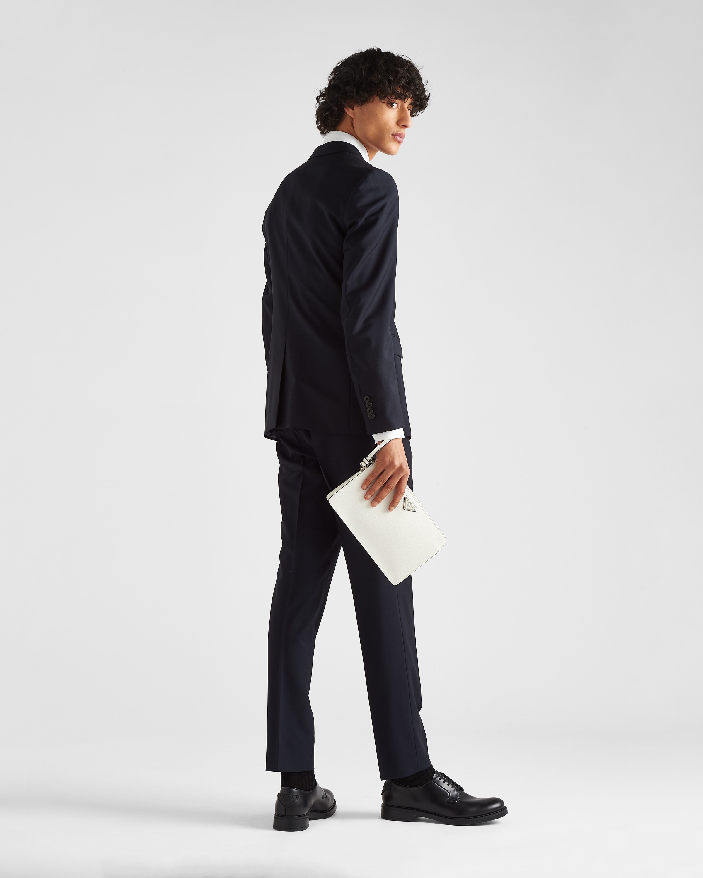 Navy Single Breasted Wool And Mohair Suit | PRADA