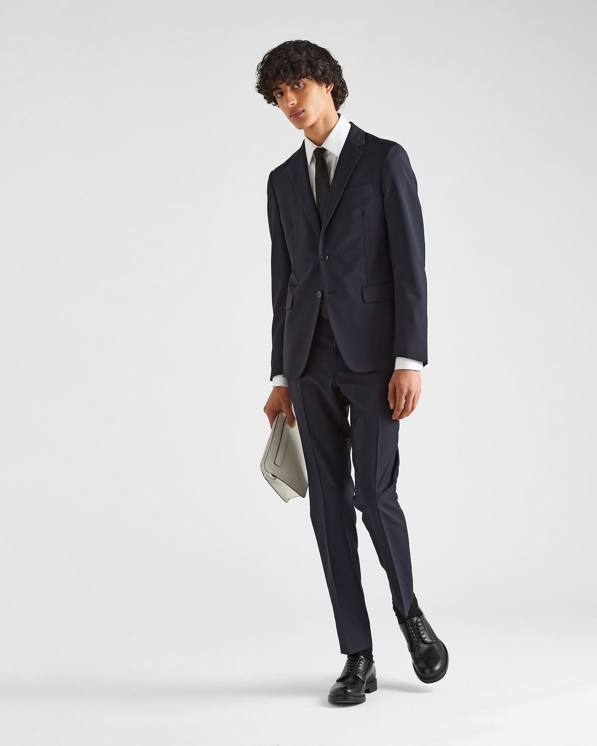 Navy Single Breasted Wool And Mohair Suit | PRADA