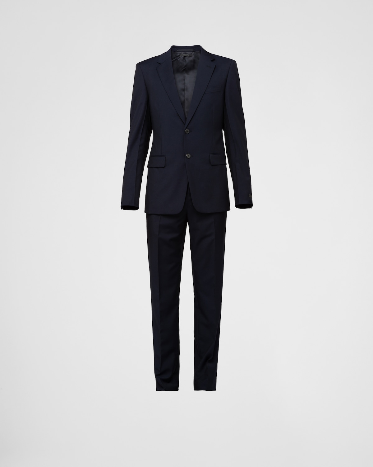 Navy Single Breasted Wool And Mohair Suit | PRADA