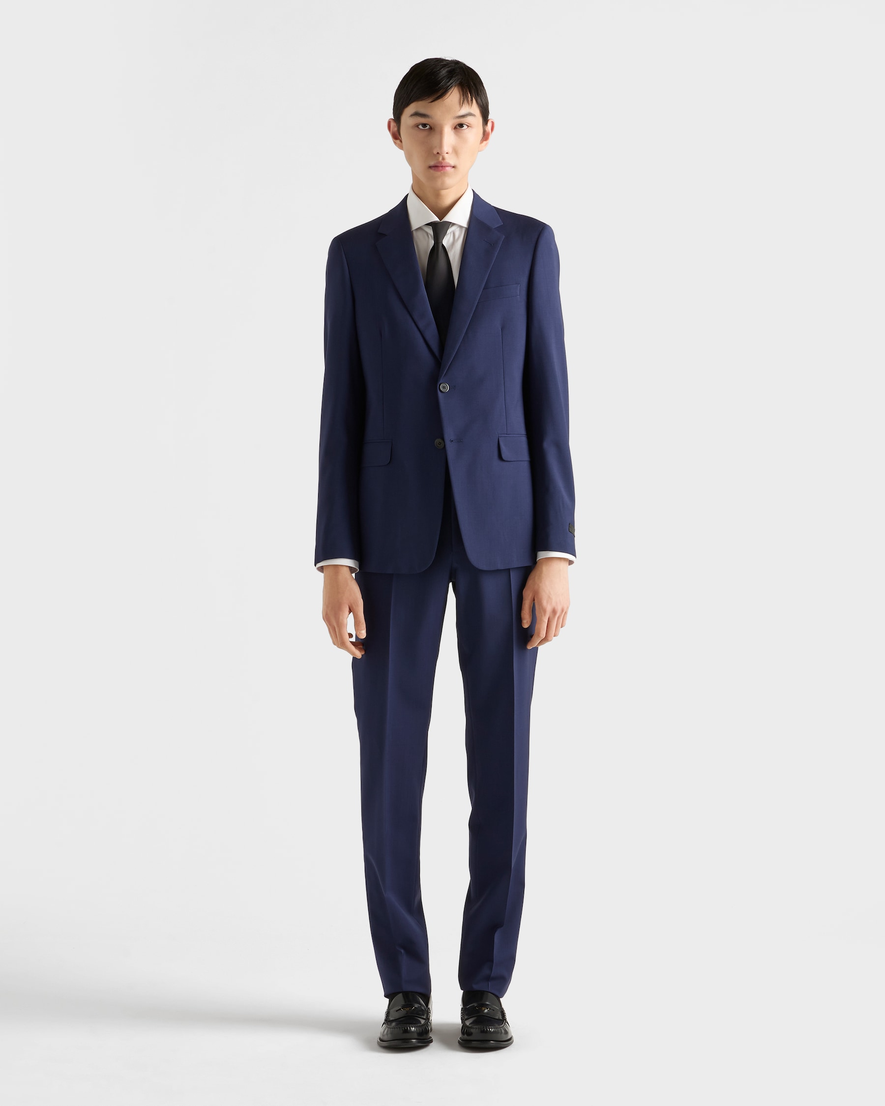 Baltic Blue Single Breasted Wool And Mohair Suit | PRADA