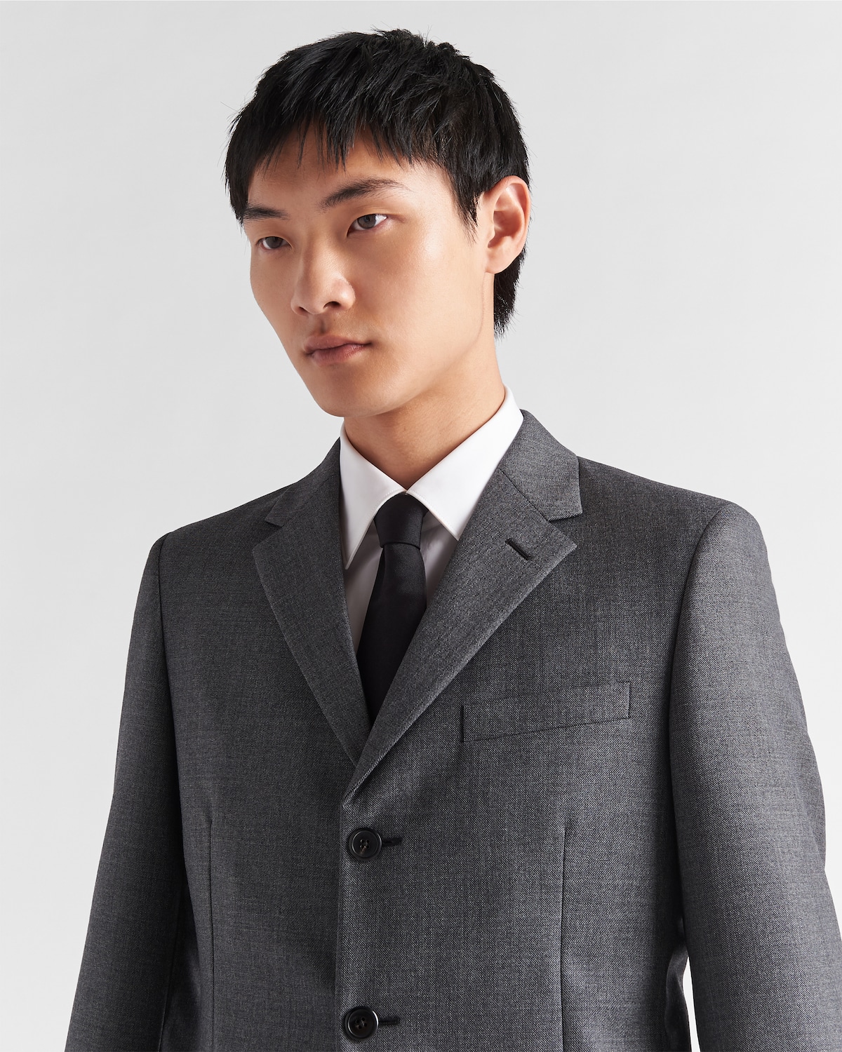 Slate Gray Single-breasted Wool Suit | PRADA