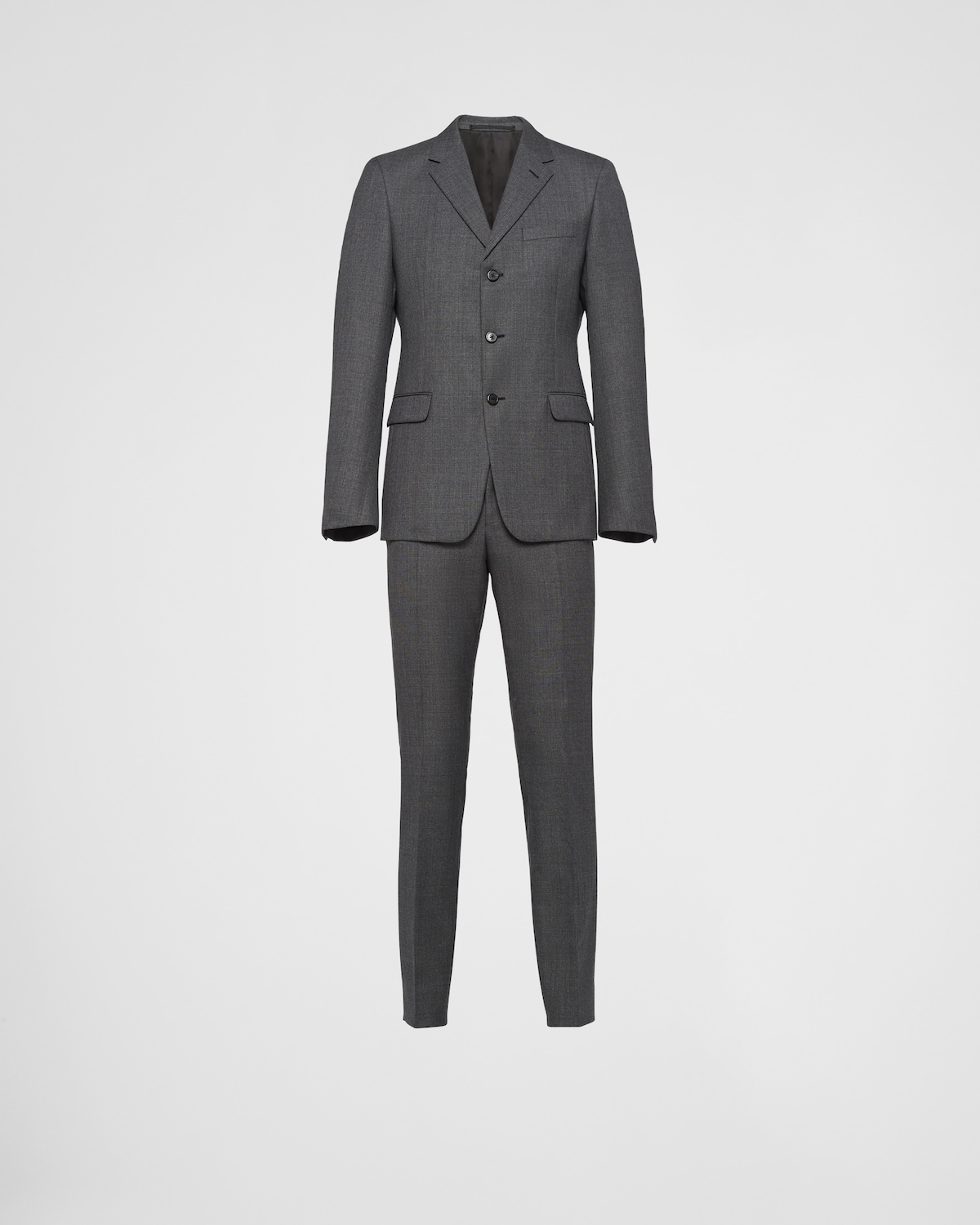 Slate Gray Single-breasted Wool Suit | PRADA