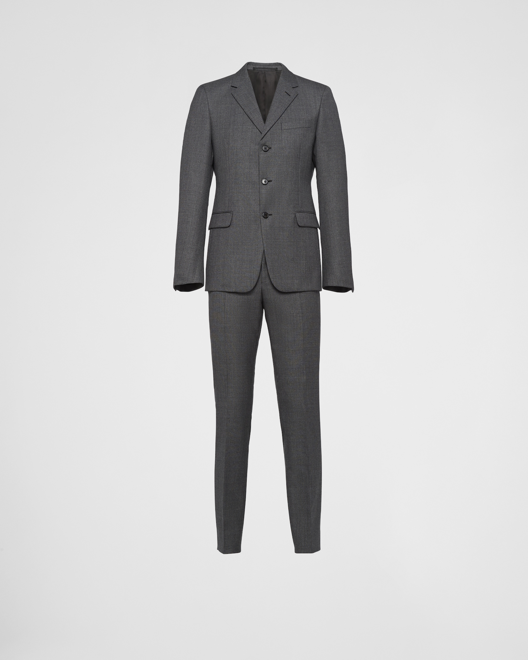 Slate Gray Single-breasted Wool Suit | PRADA