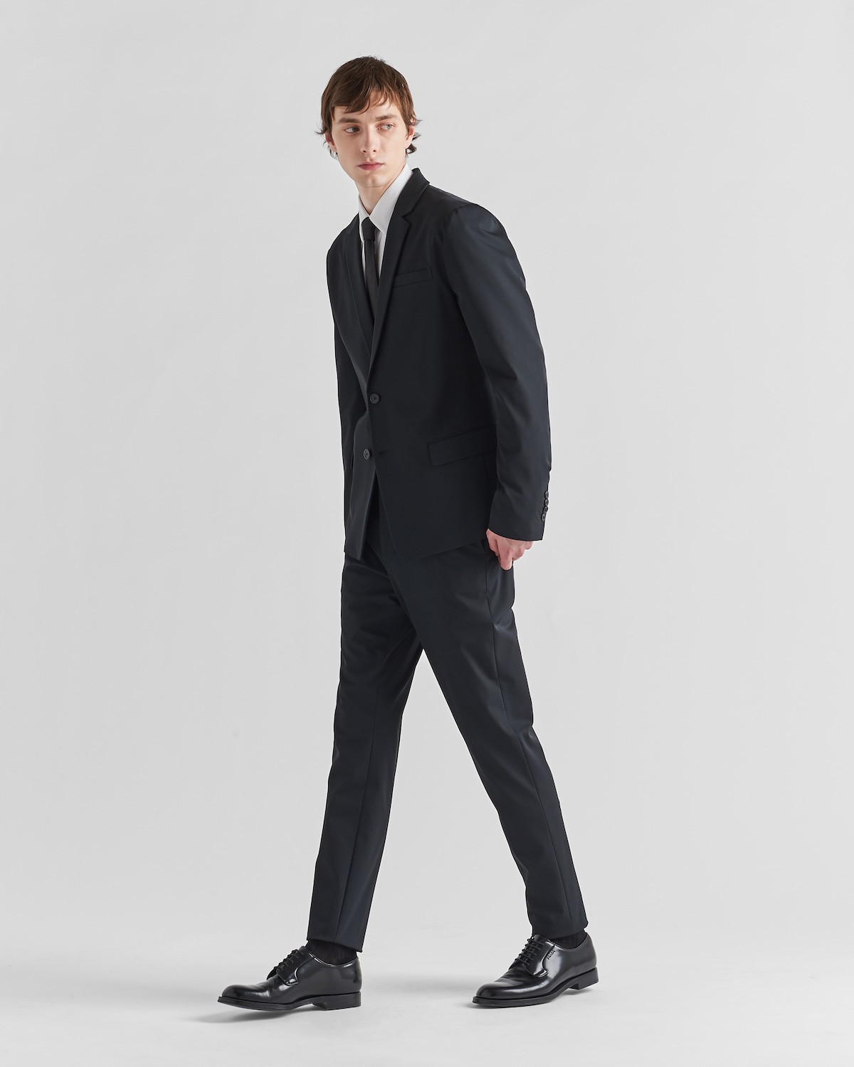 Black Single-breasted Techno Stretch Suit | PRADA