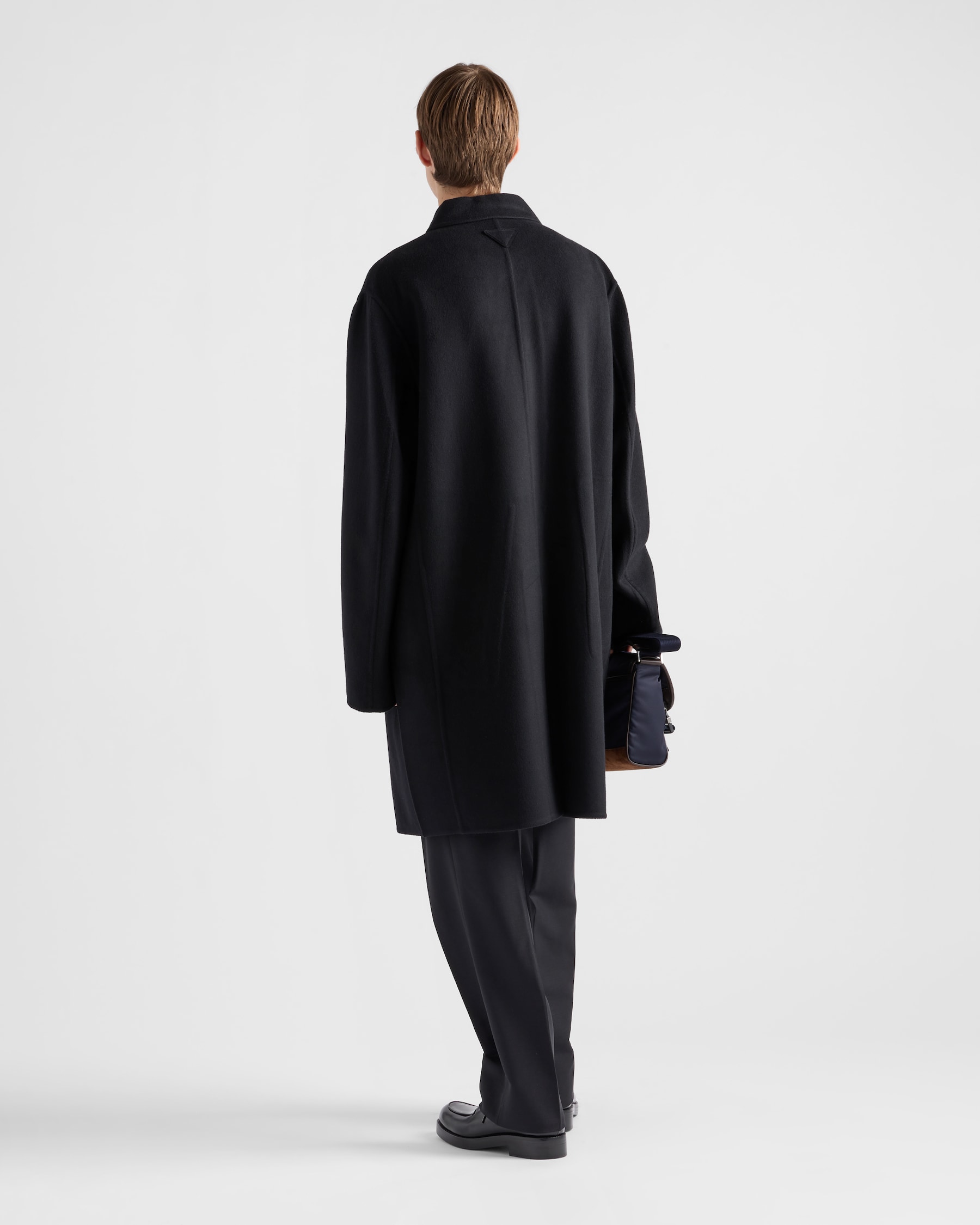 Black Double Cashmere Overcoat | PRADA