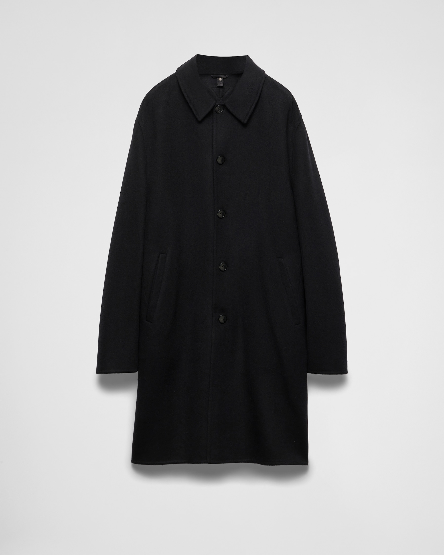 Black Double Cashmere Overcoat | PRADA