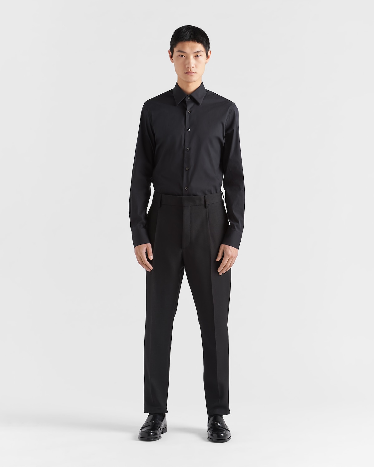 Black Stretch Cotton Shirt | PRADA