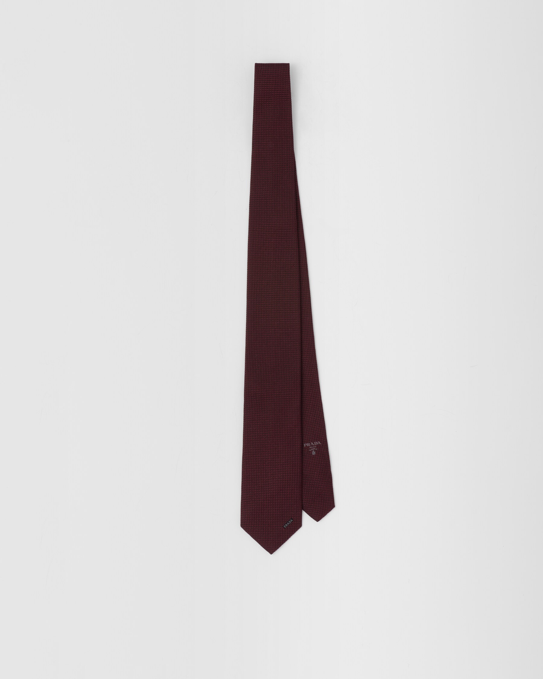 Burgundy Silk Tie | PRADA